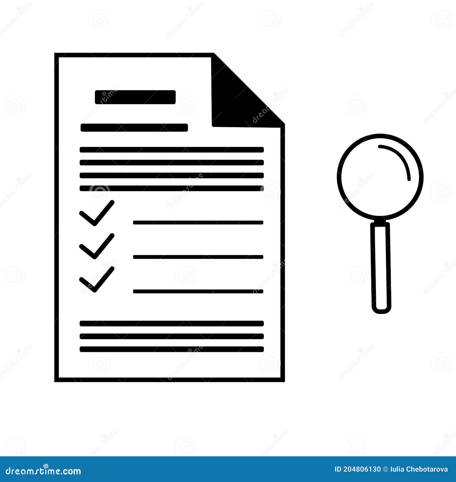 Inspection Icon with Loop. Vector Stock Vector - Illustration of ...