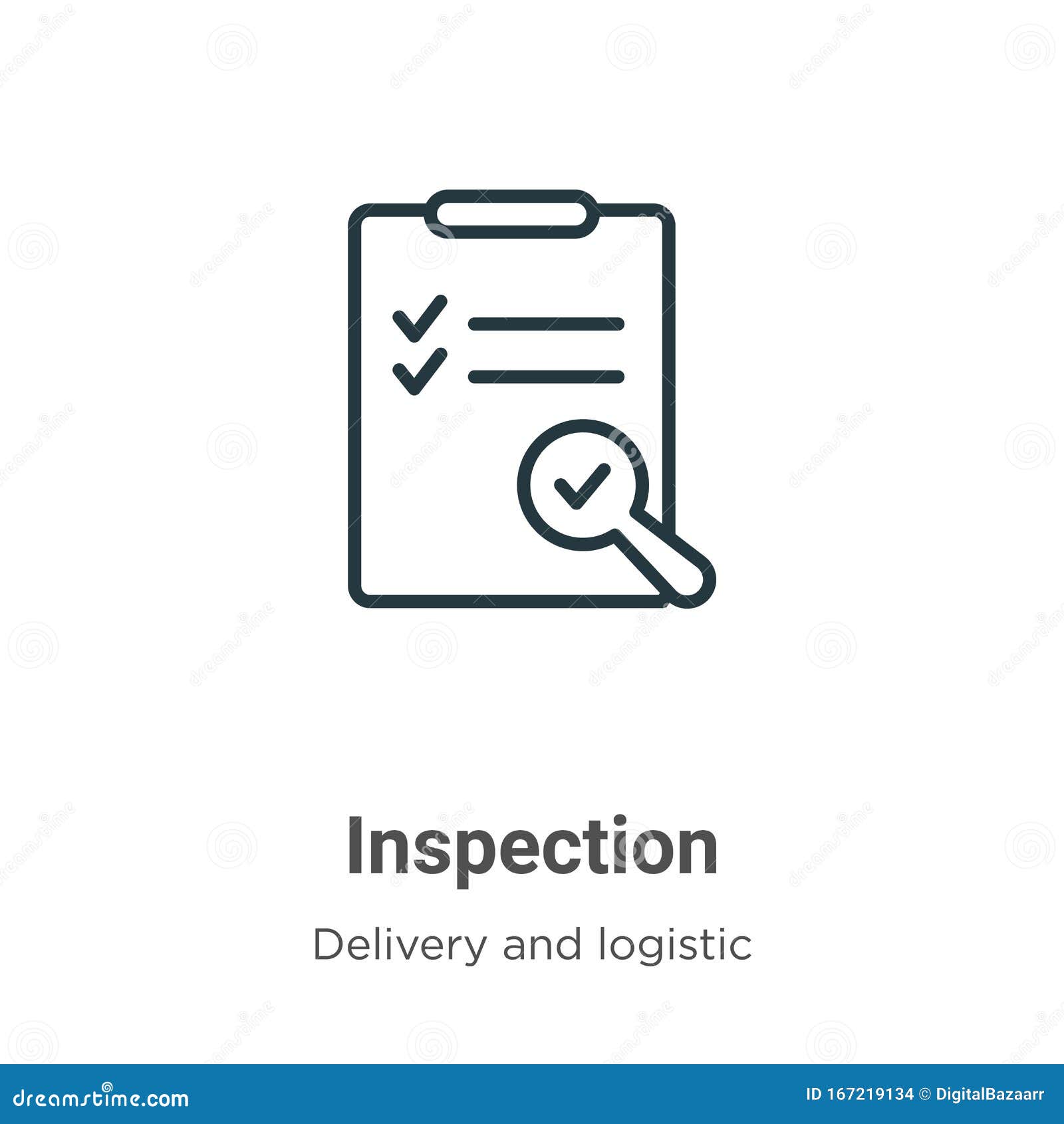 Inspection Outline Vector Icon. Thin Line Black Inspection Icon, Flat ...