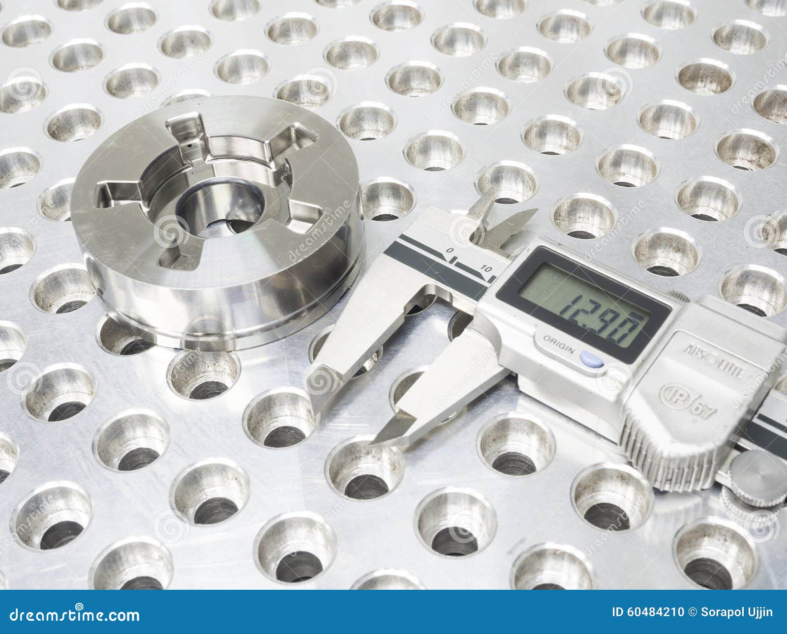 Inspection part by CMM stock photo. Image of probe, equipment - 60484210