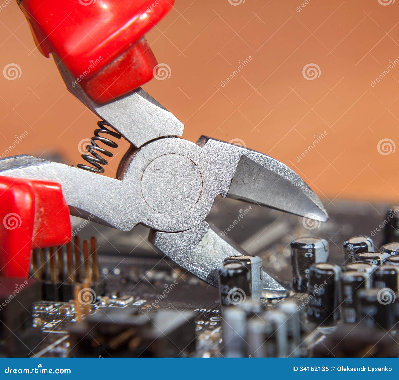 Inspection and Repair of Electronics Stock Photo - Image of computer ...