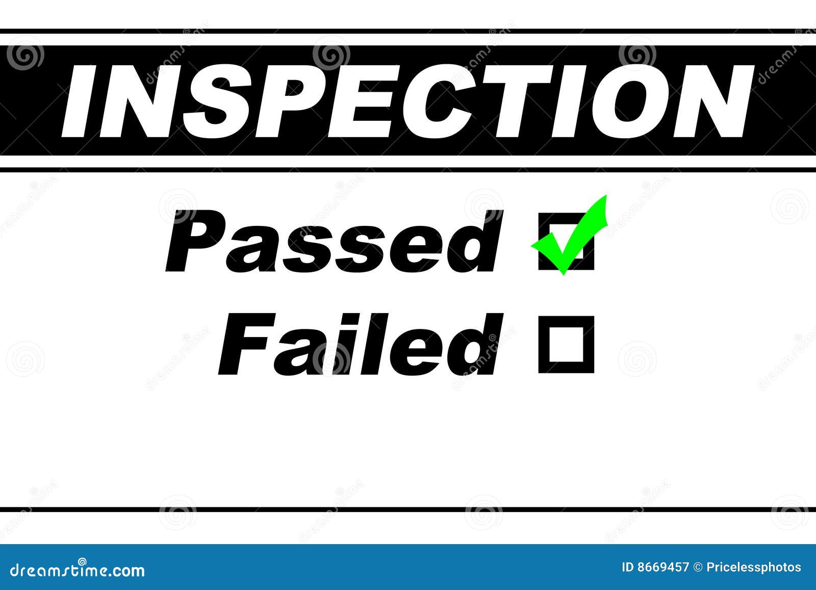 Inspection Results Passed stock image. Image of isolated - 8669457