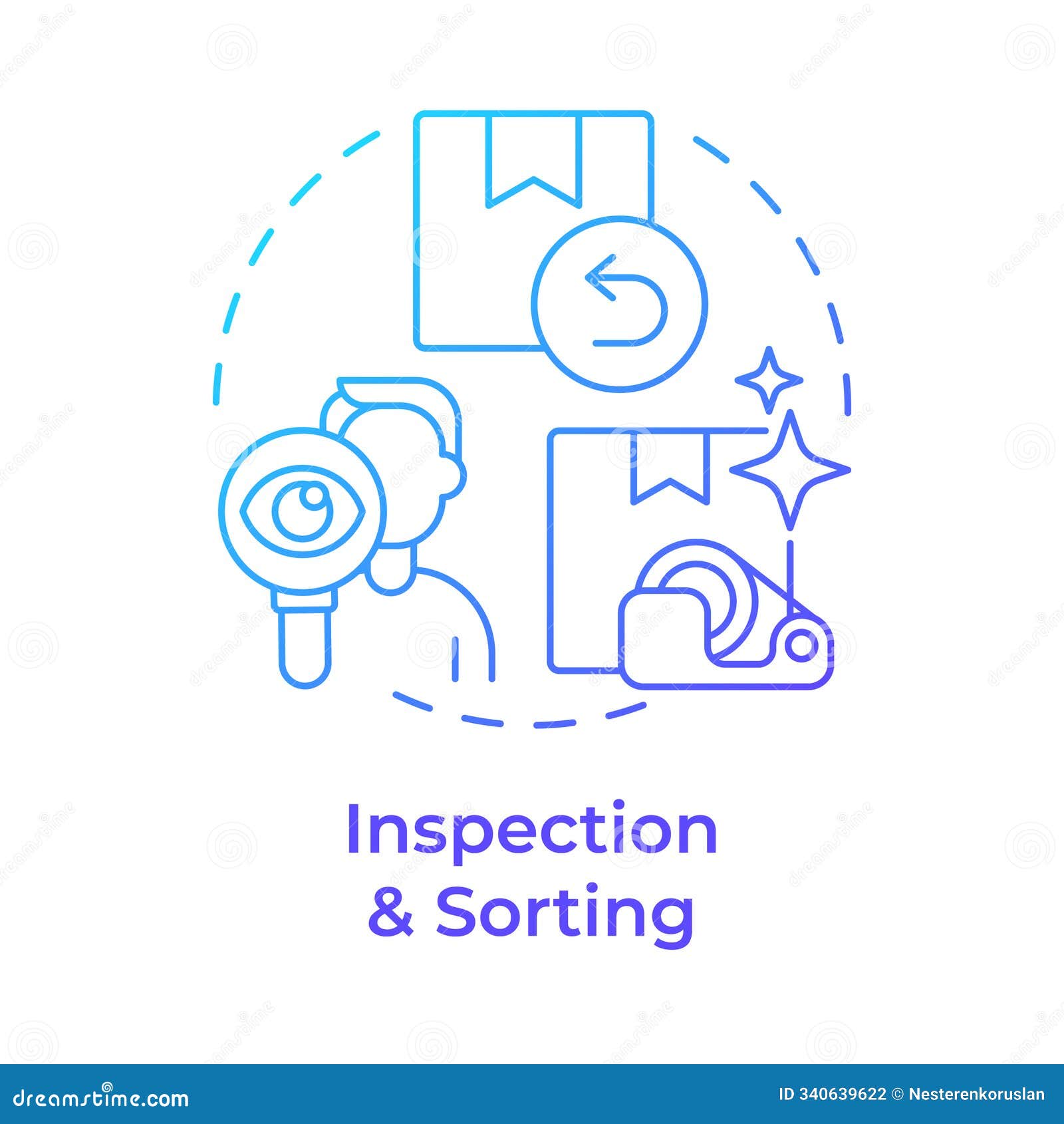 Inspection and Sorting Blue Gradient Concept Icon Stock Illustration ...