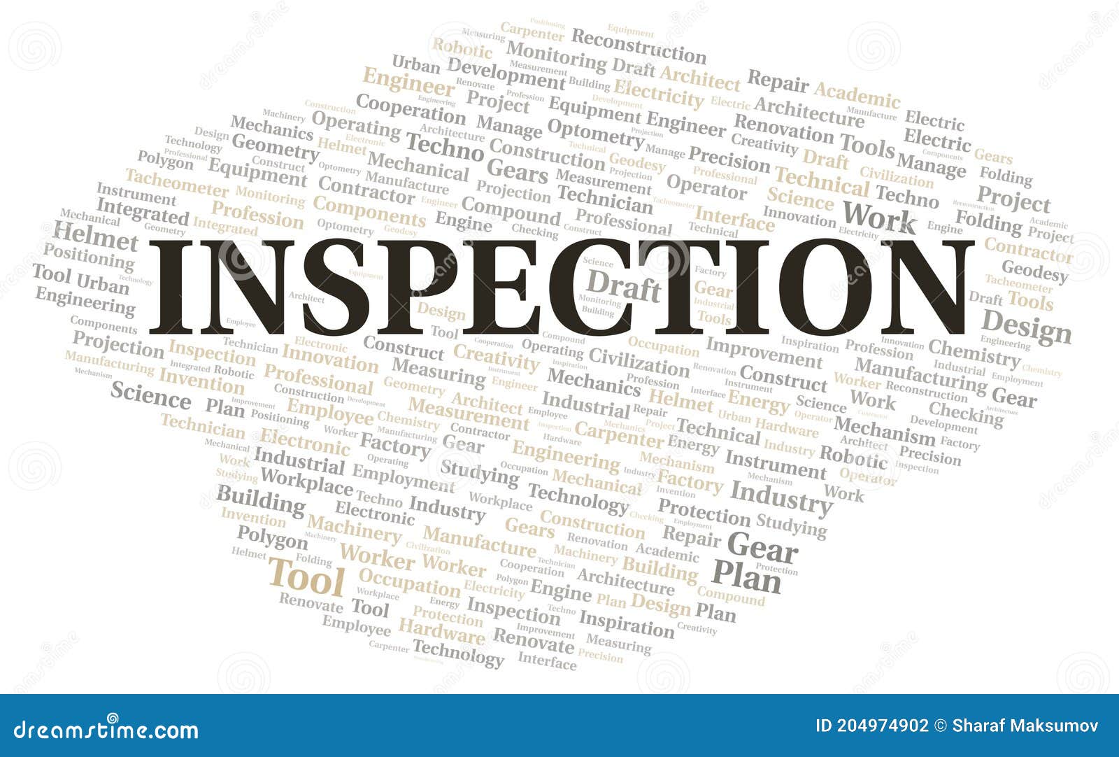 Inspection Typography Word Cloud Create with the Text only Stock ...