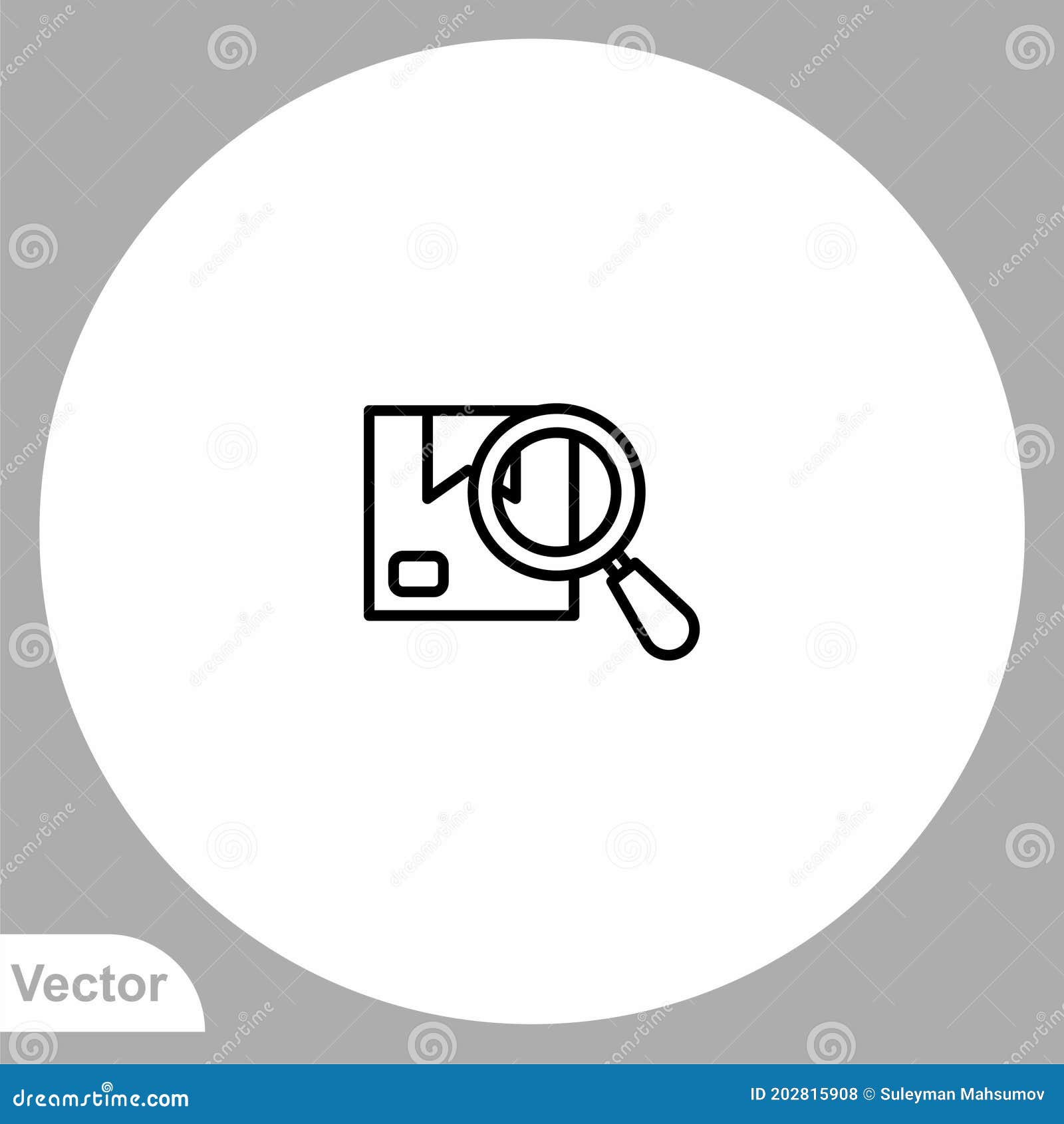 Inspection Vector Icon Sign Symbol Stock Vector - Illustration of data ...