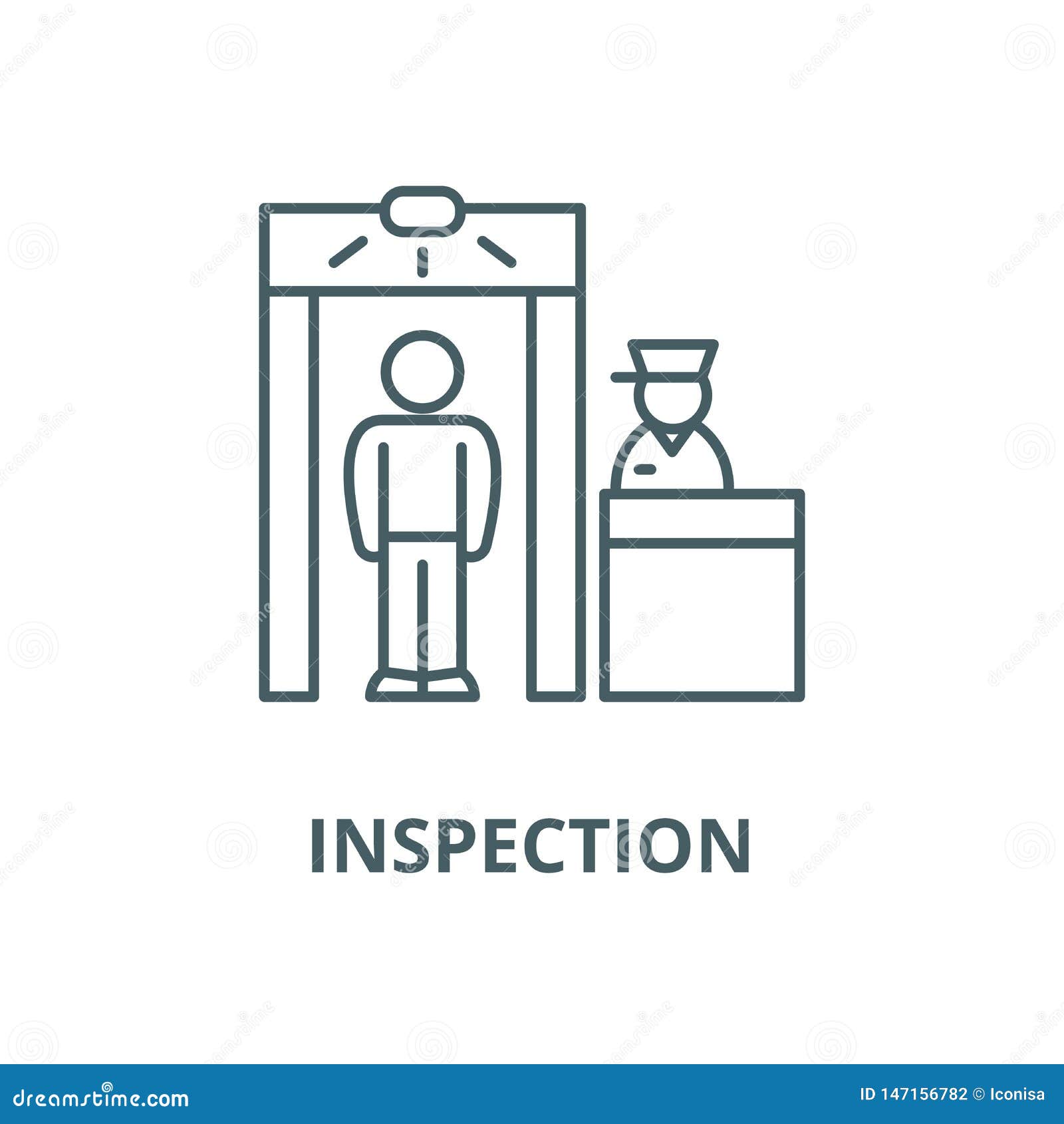 Inspection Vector Line Icon, Linear Concept, Outline Sign, Symbol Stock ...