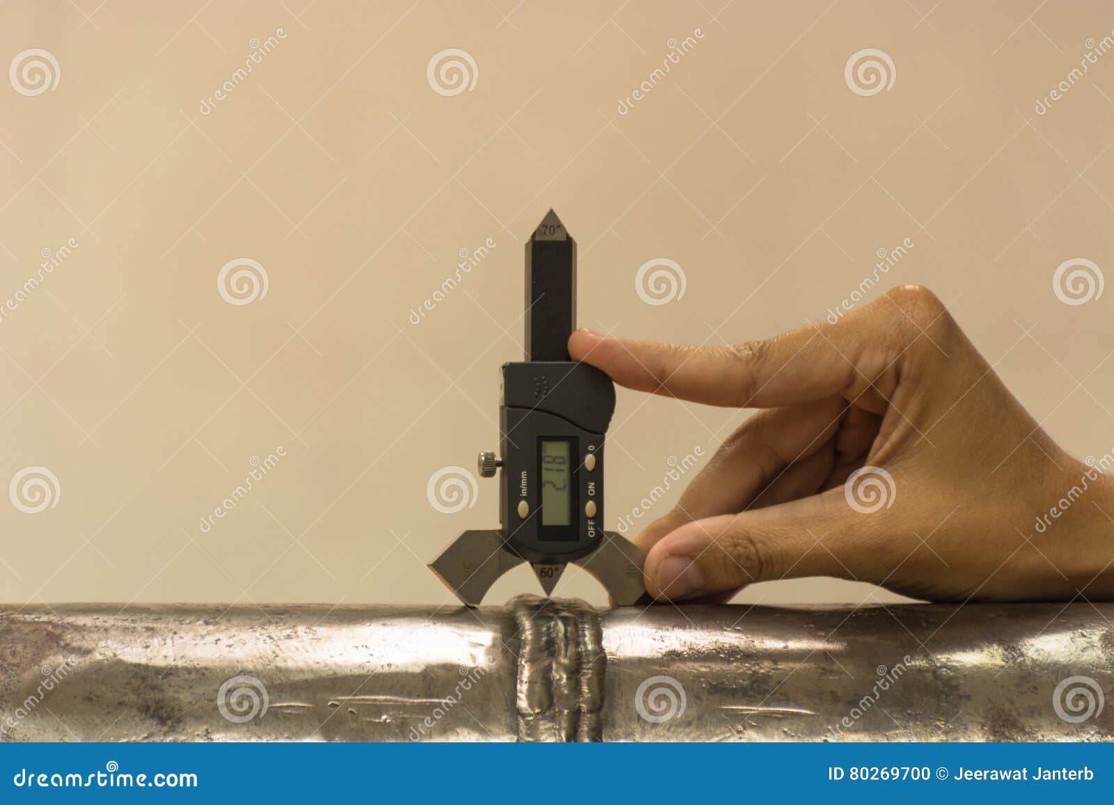 Inspection Weld by Welding Digital Gauge for Dimension Weld Stock Photo ...