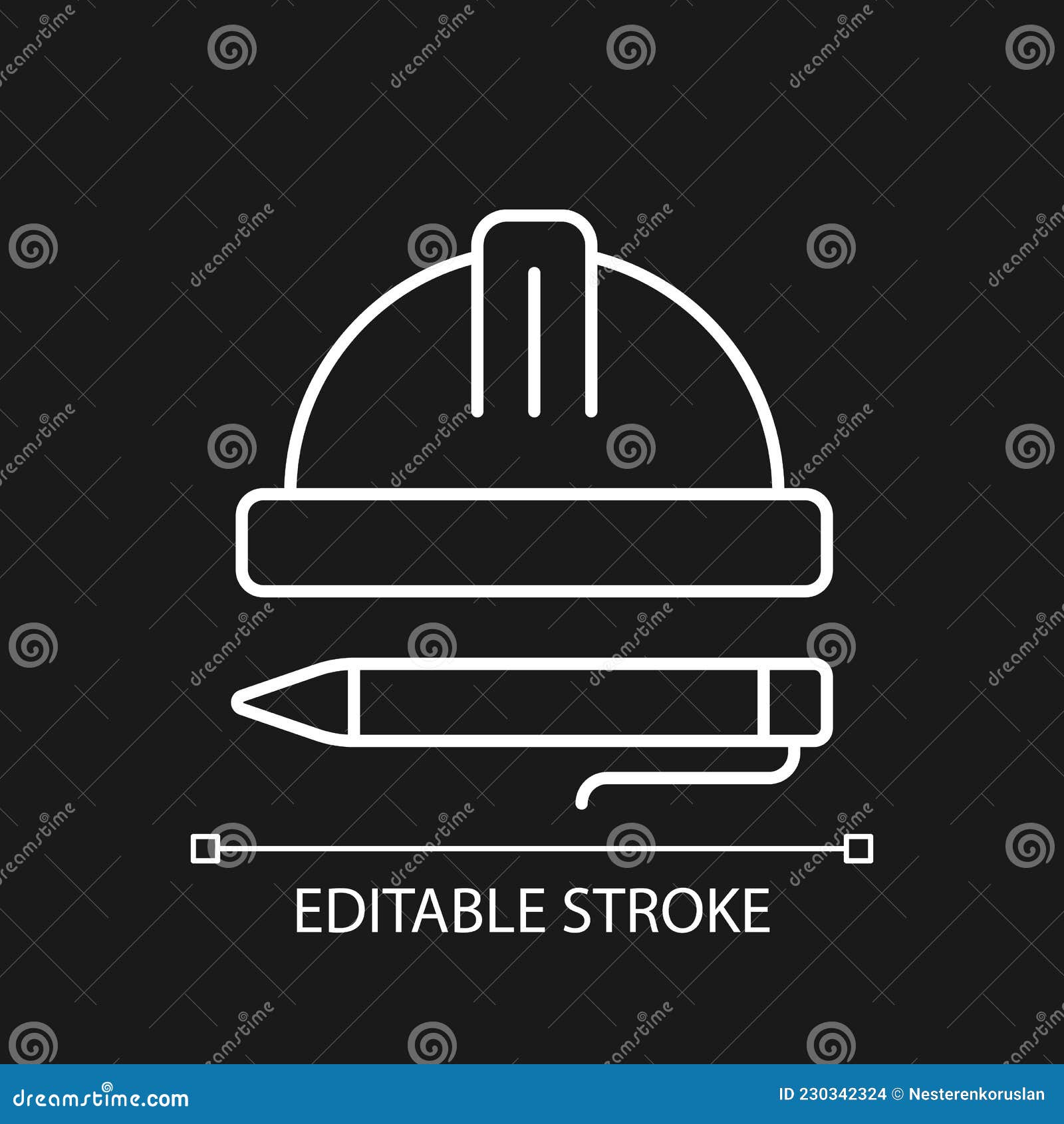 Inspection White Linear Icon for Dark Theme Stock Vector - Illustration ...