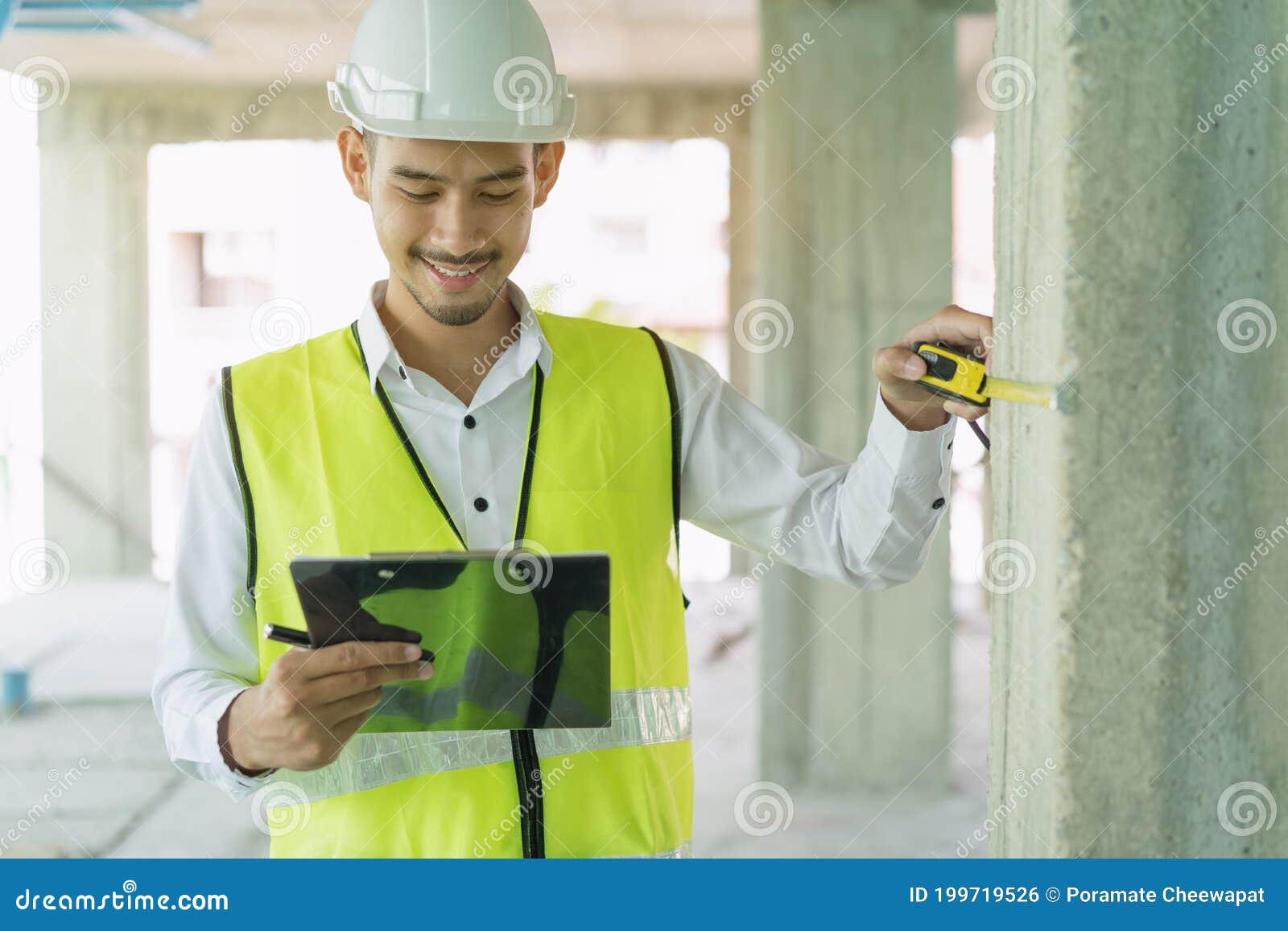 Inspector Checking Material and Structure in Construction Stock Photo ...
