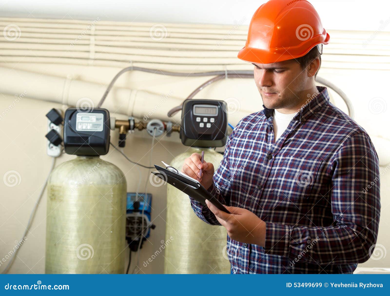 Inspector Checking Work of Factory Equipment Stock Image - Image of ...