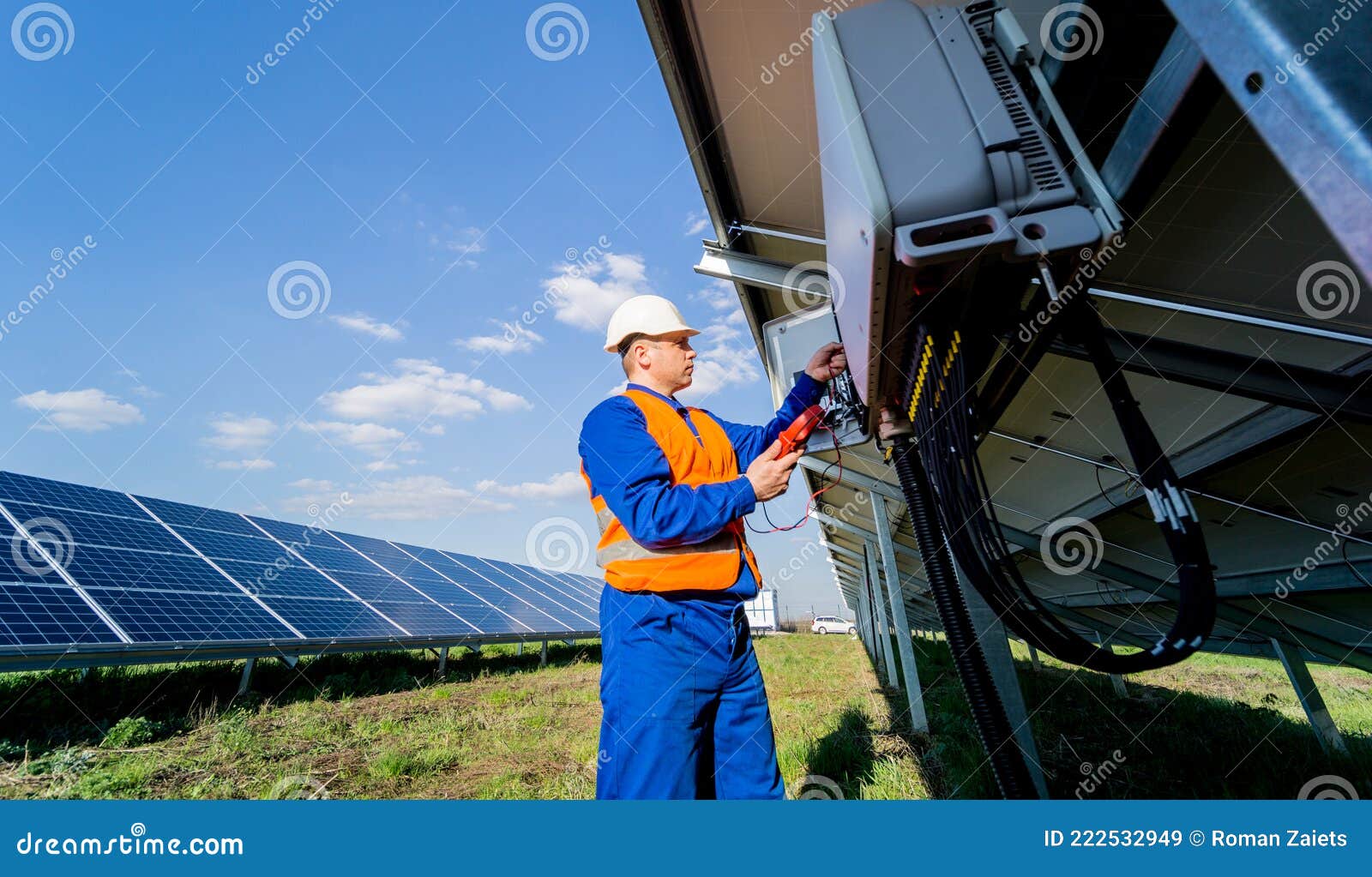 The Inspector Checks the Actual Output Voltage Level of Inverter Stock ...