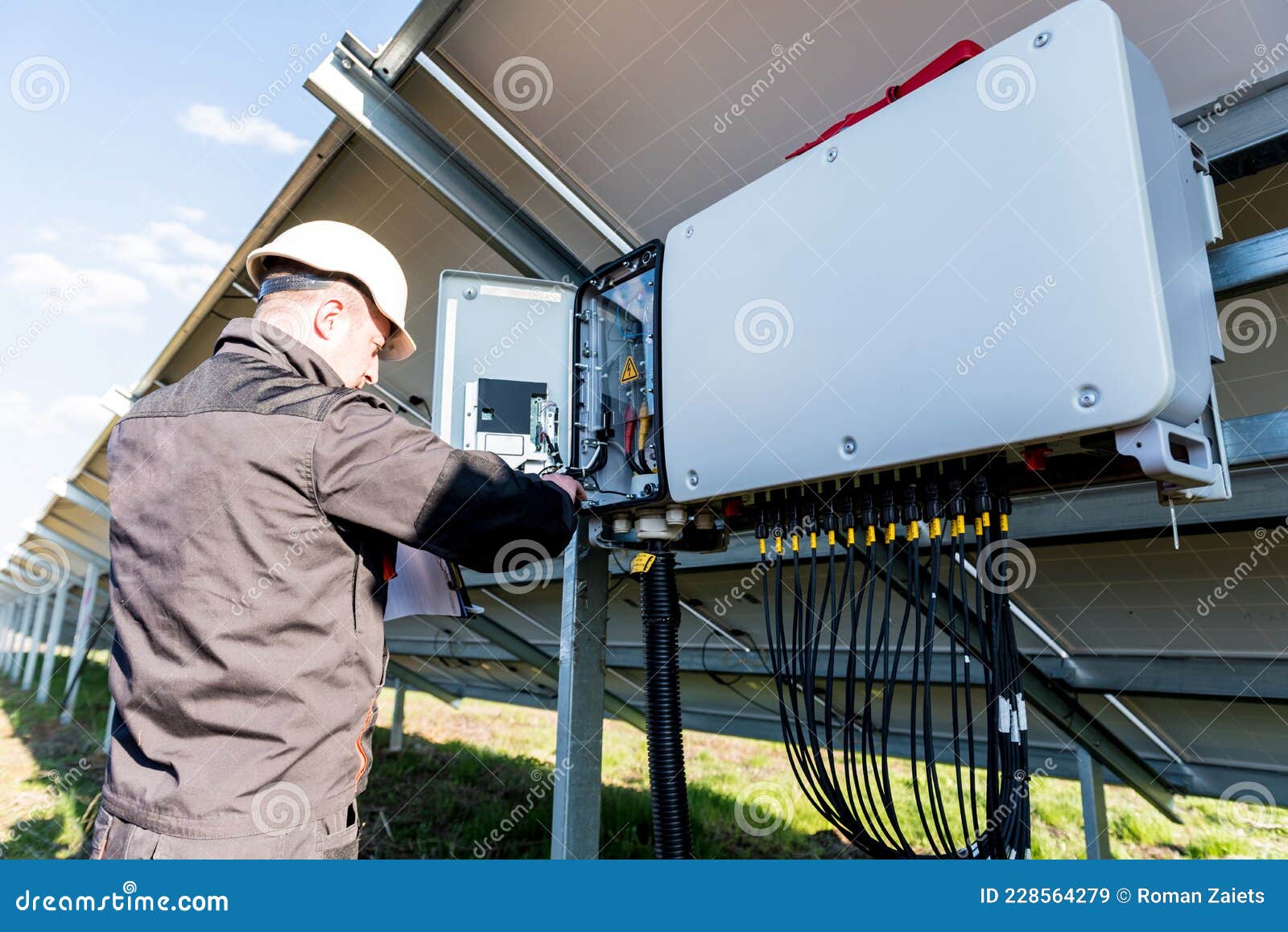The Inspector Checks the Actual Output Voltage Level of Inverter Stock ...