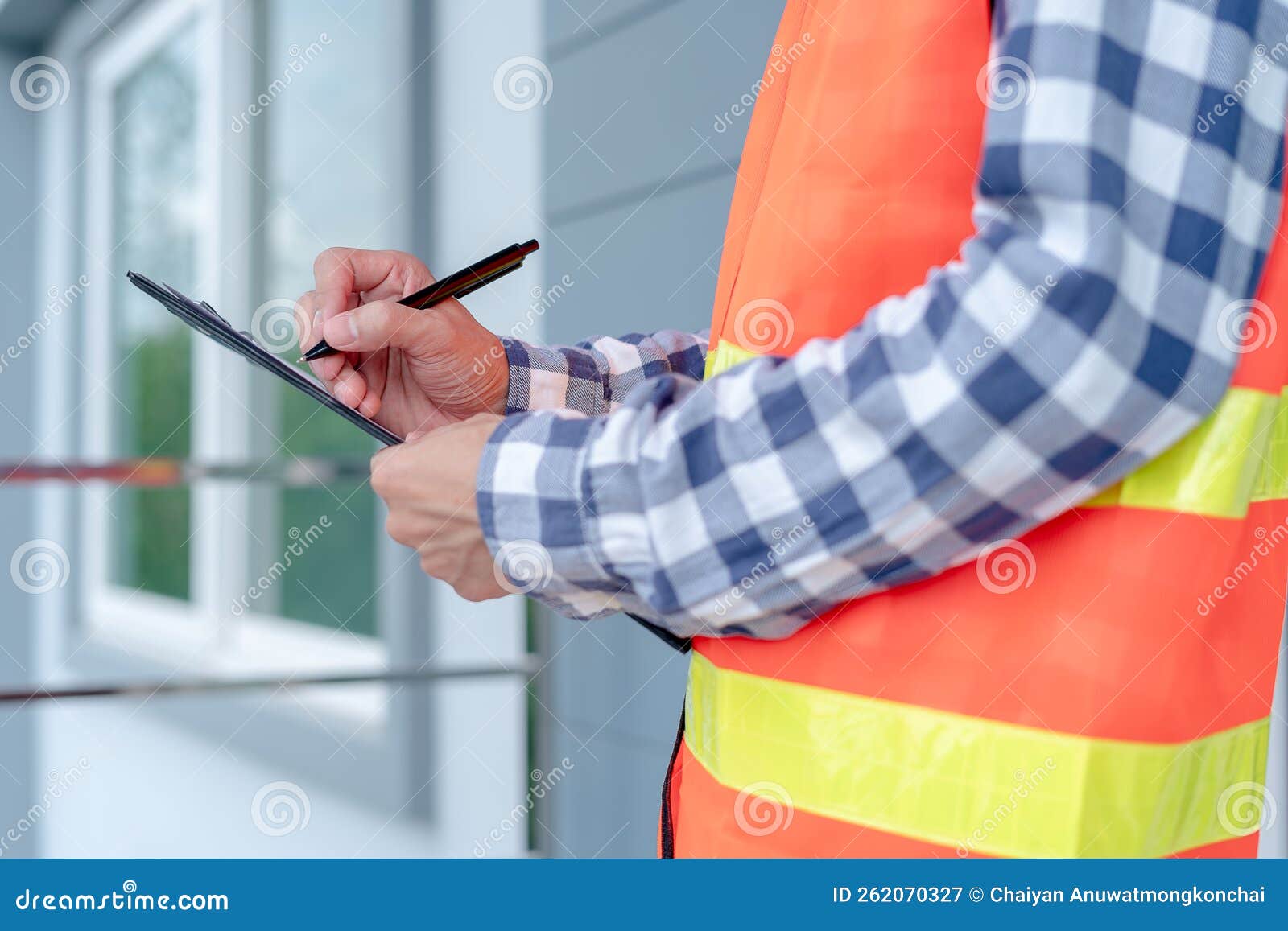 Inspector or Engineer is Inspecting and Inspecting a Building or House ...
