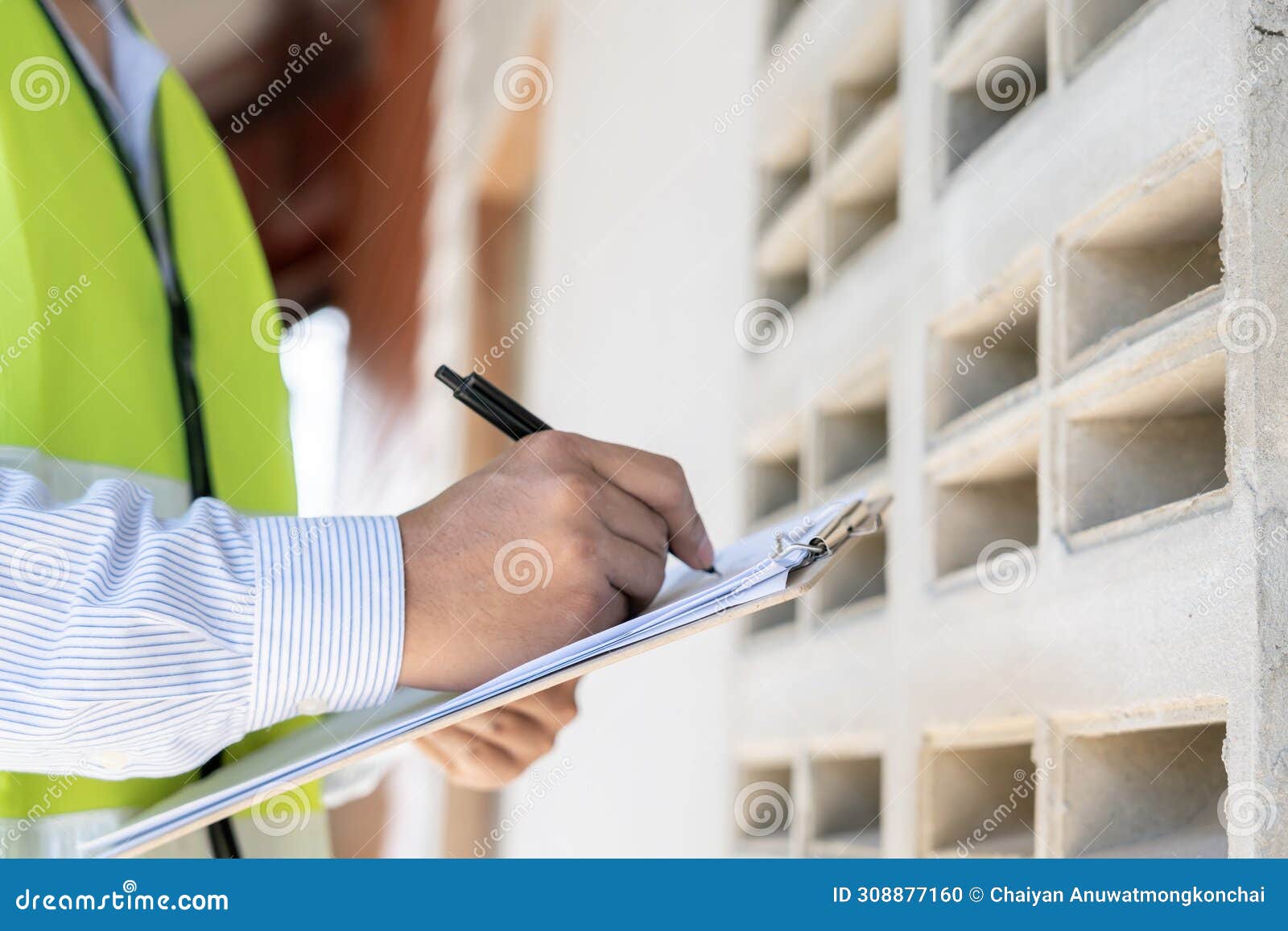 Inspector or Engineer is Inspecting Construction and Quality Assurance ...