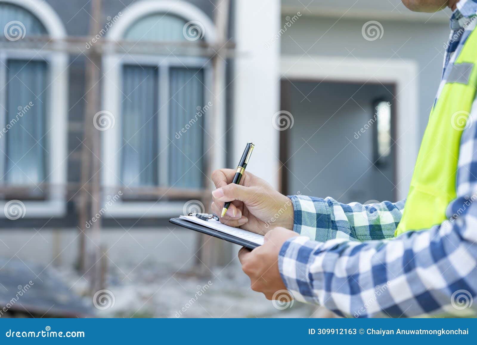 Inspector or Engineer is Inspecting Construction and Quality Assurance ...
