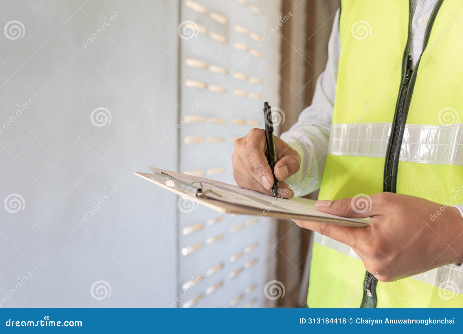Inspector or Engineer is Inspecting Construction and Quality Assurance ...