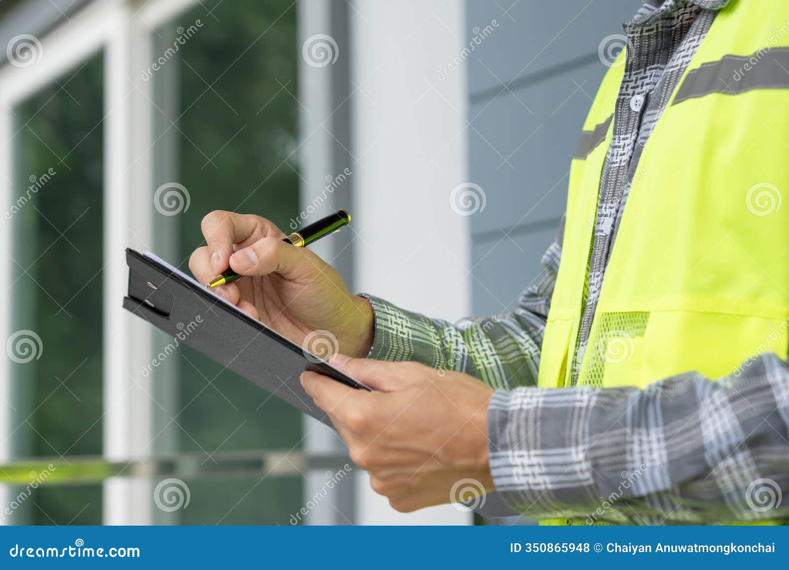 Inspector or Engineer is Inspecting Construction and Quality Assurance ...