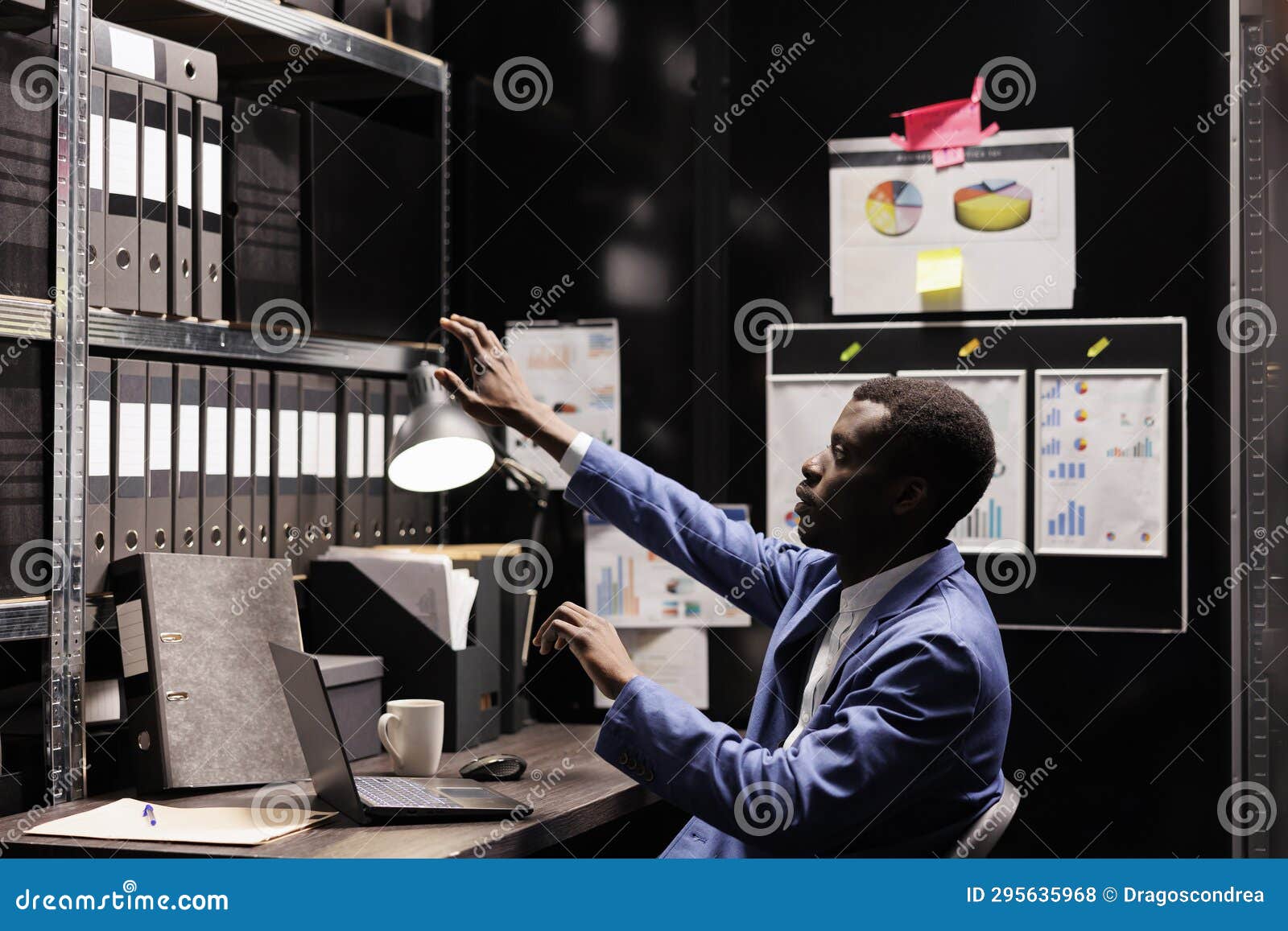 Inspector Enjoying Using 3d Simulation Stock Photo - Image of criminal ...