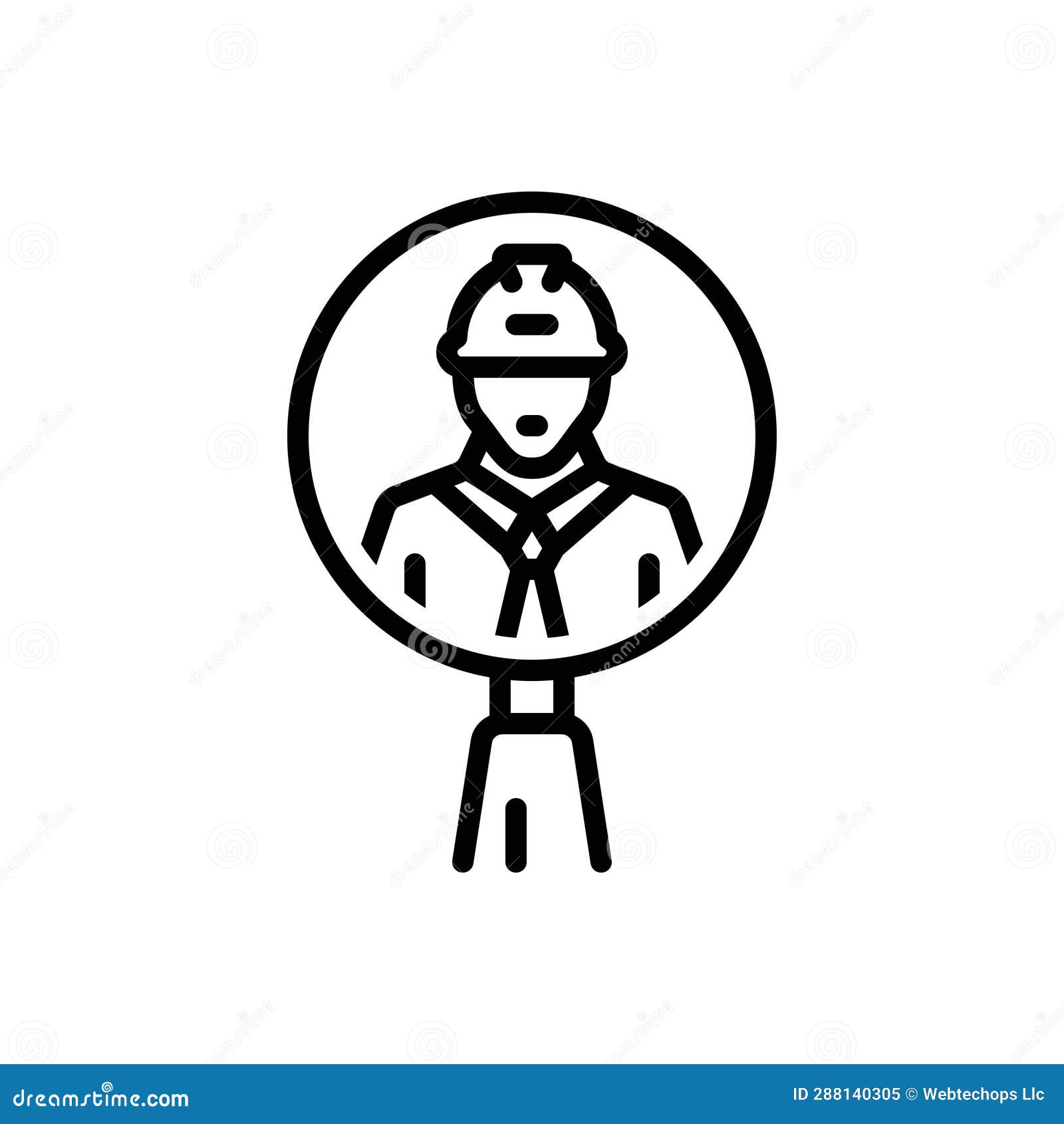 Black Line Icon for Inspector, Supervisor and Checker Stock Vector ...