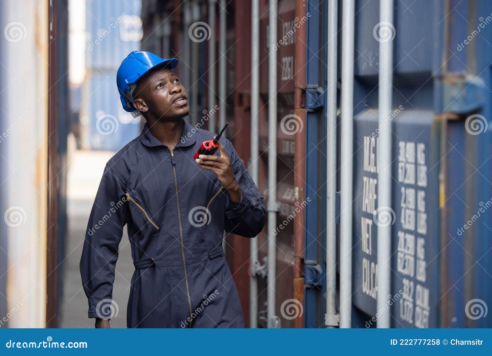 Inspector Inspecting the Containers at the Port Stock Photo - Image of ...