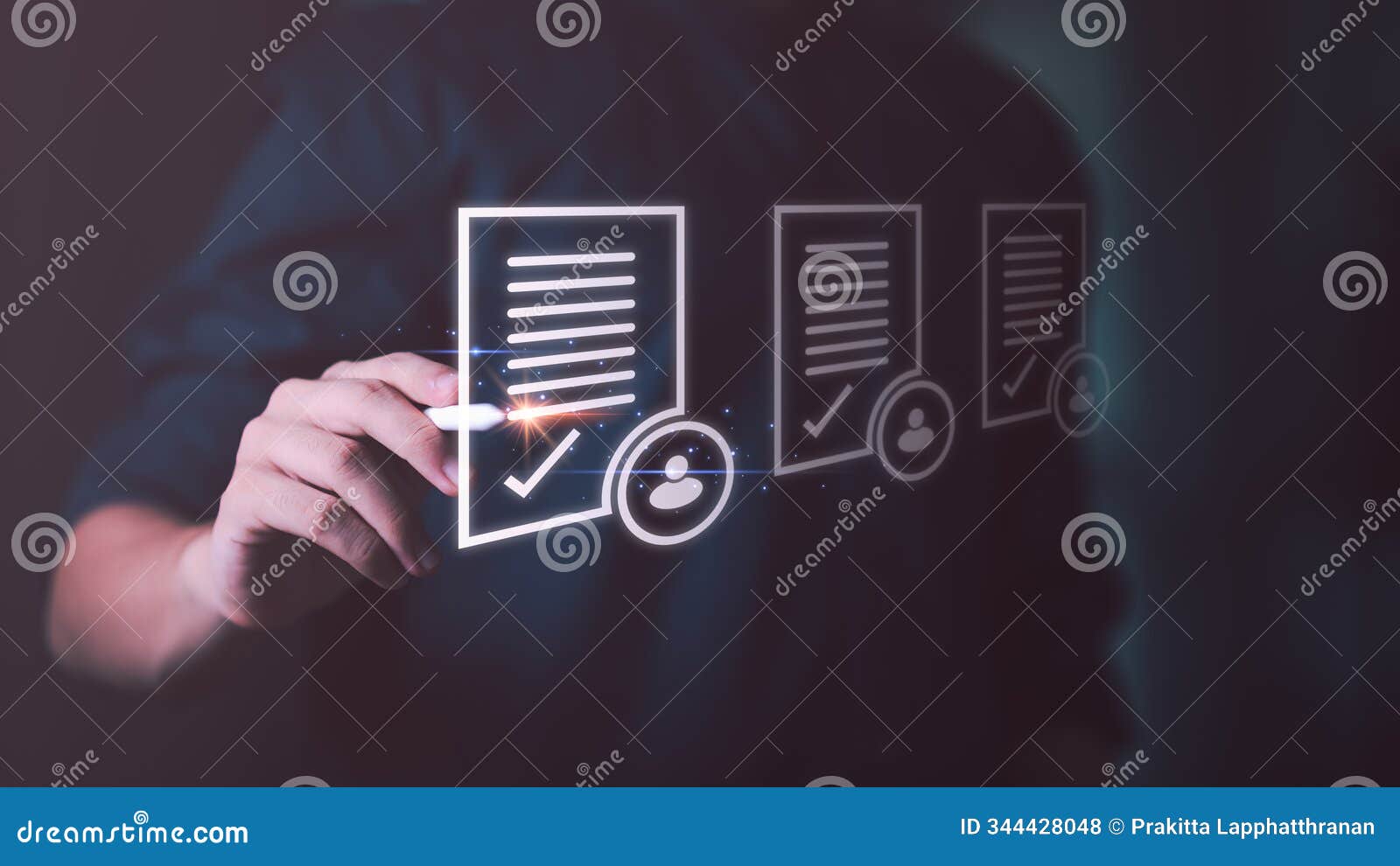 Inspector Makes Mark on the Survey Topic ,Checklist with Checkmarks and ...