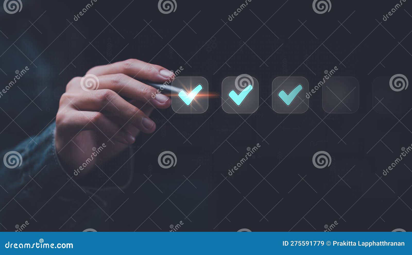 Inspector Makes Mark on the Survey Topic ,Checklist with Checkmarks and ...