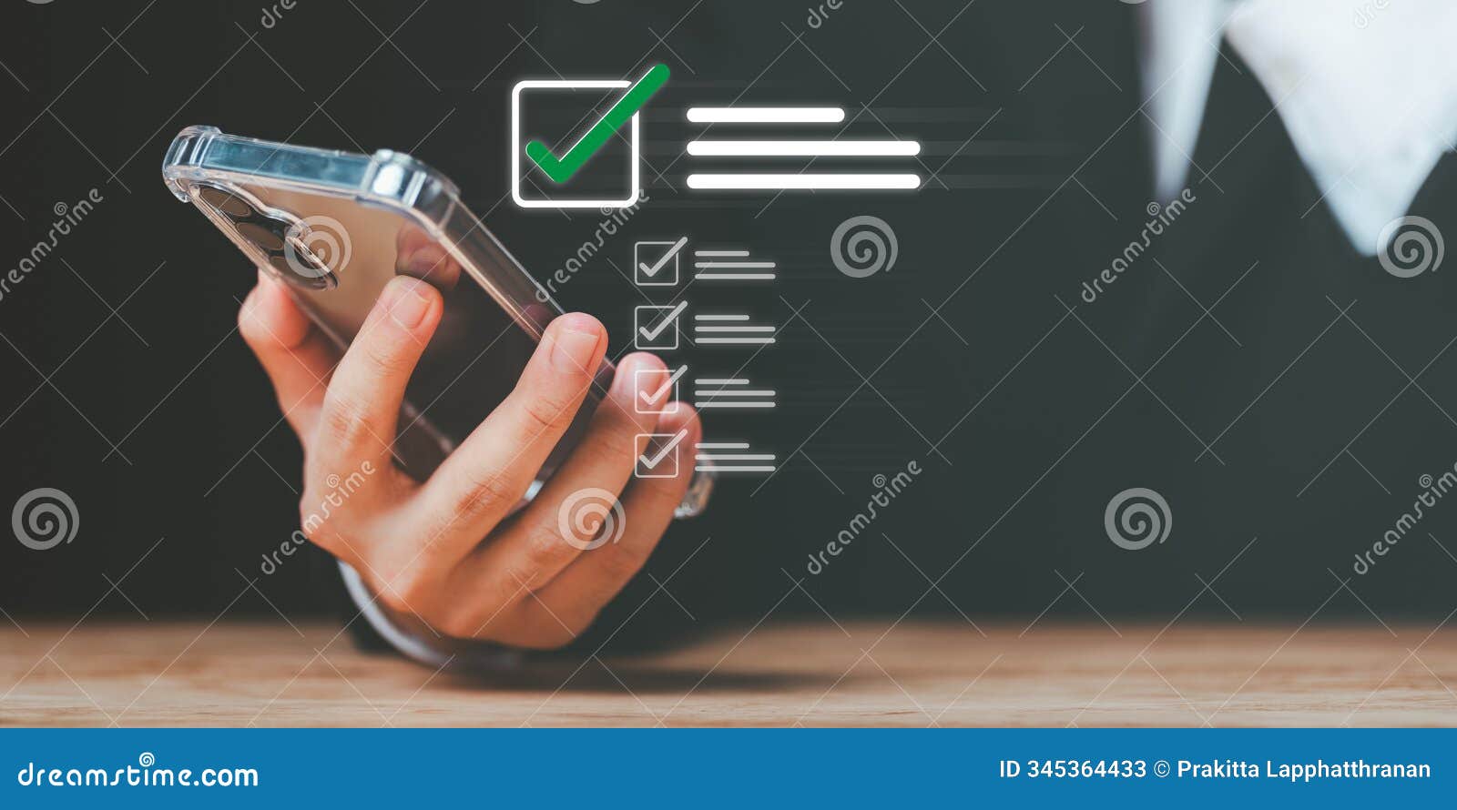 Inspector Makes Mark on the Survey Topic ,Checklist with Checkmarks and ...