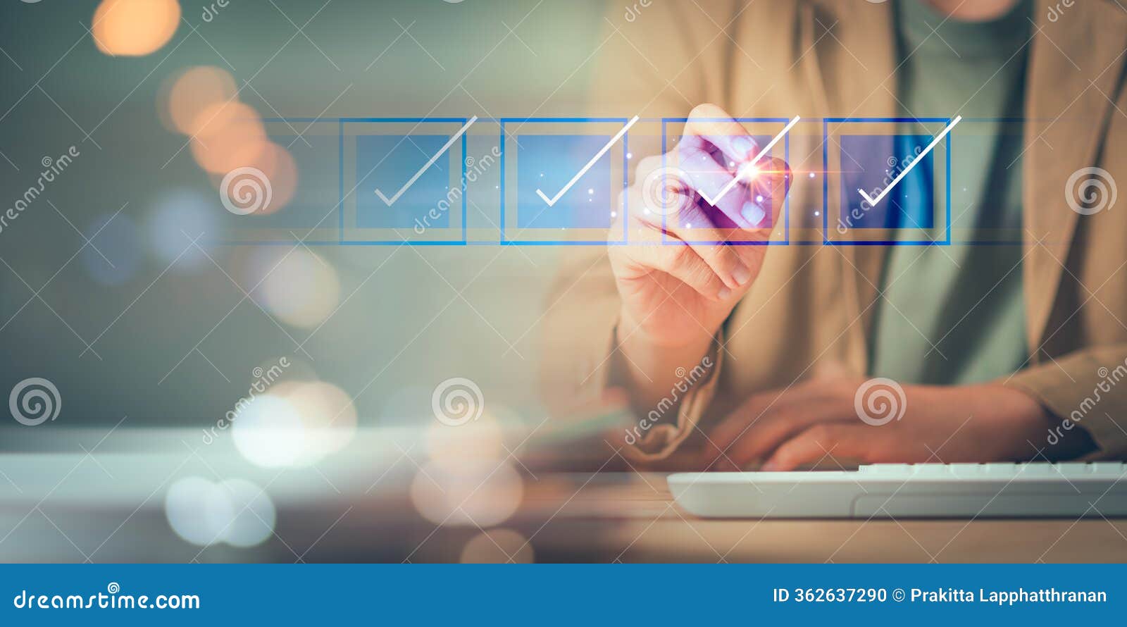 Inspector Makes Mark On The Survey Topic ,Checklist With Checkmarks And ...