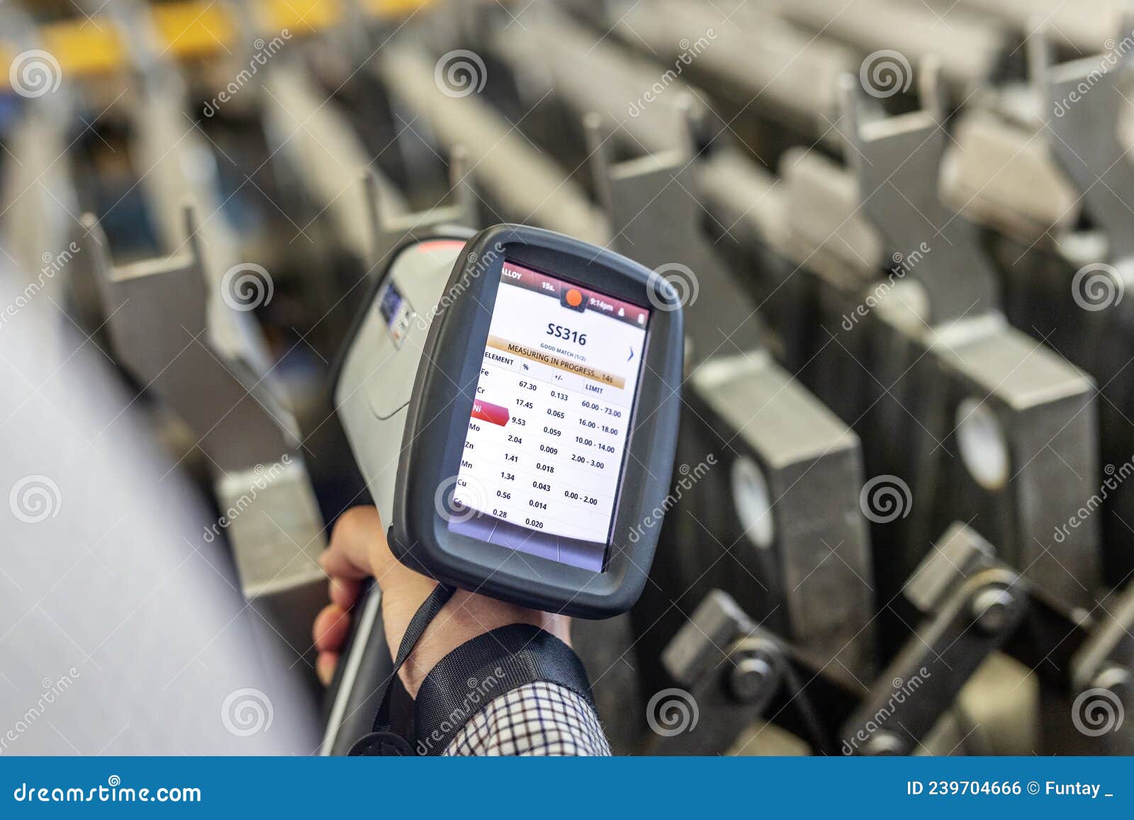 The Inspector is Material Analysis Pmi and Xrf is Measuring in ...
