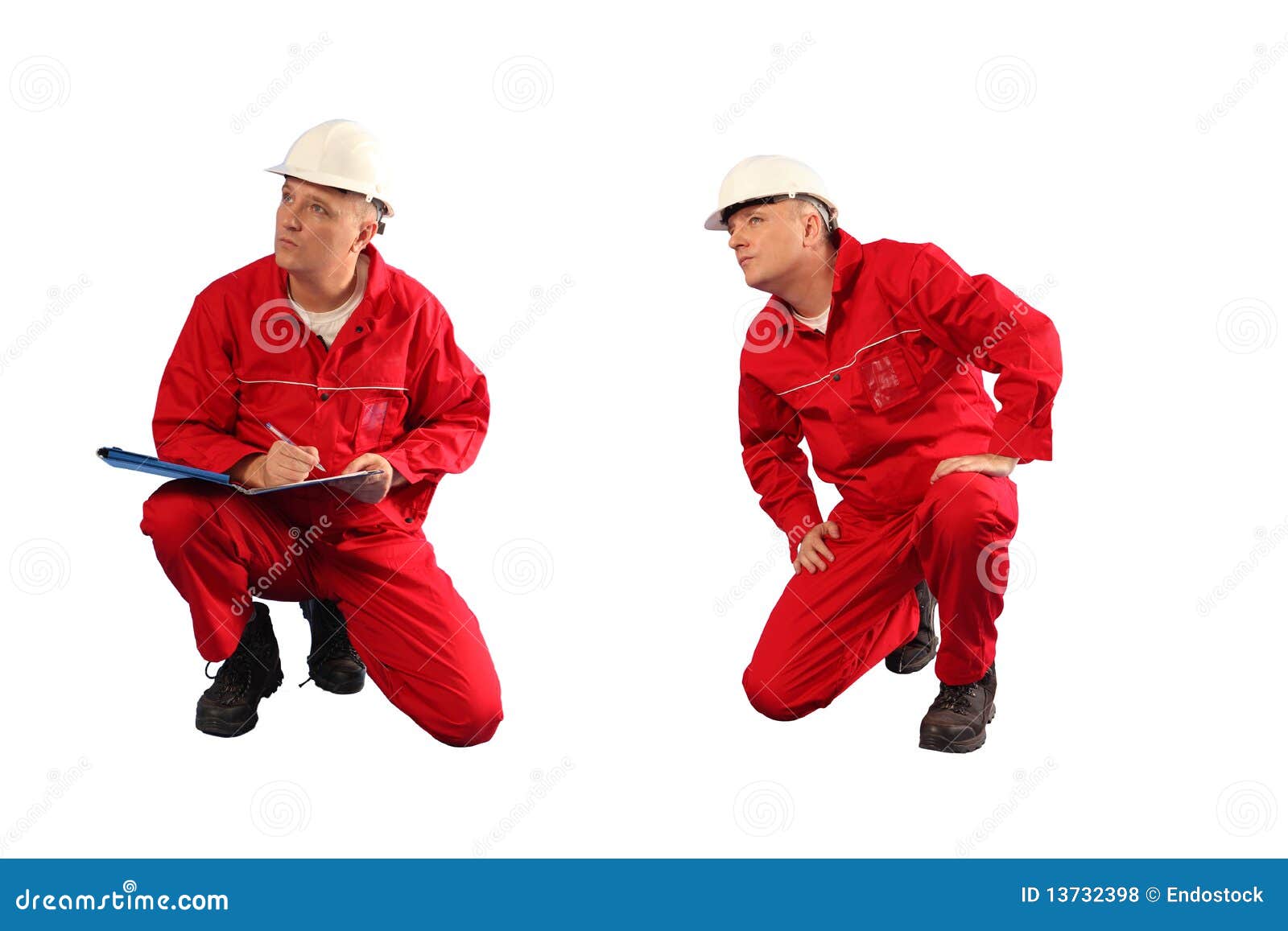 Inspector in Red Uniform and White Hardhat at Work Stock Photo - Image ...