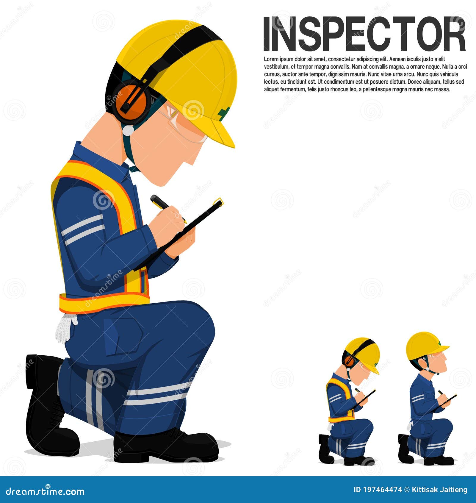 An Inspector is Writing on the Writing Pad Stock Vector - Illustration ...