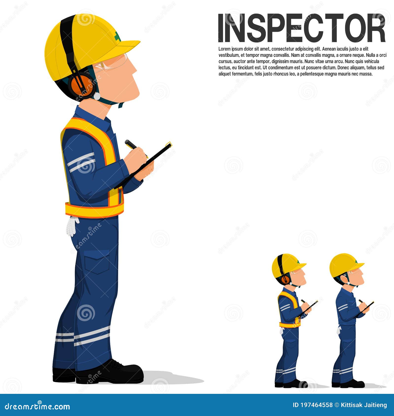 Inspector Or Technician With Clipboard Checklist Inspecting Retro Black ...