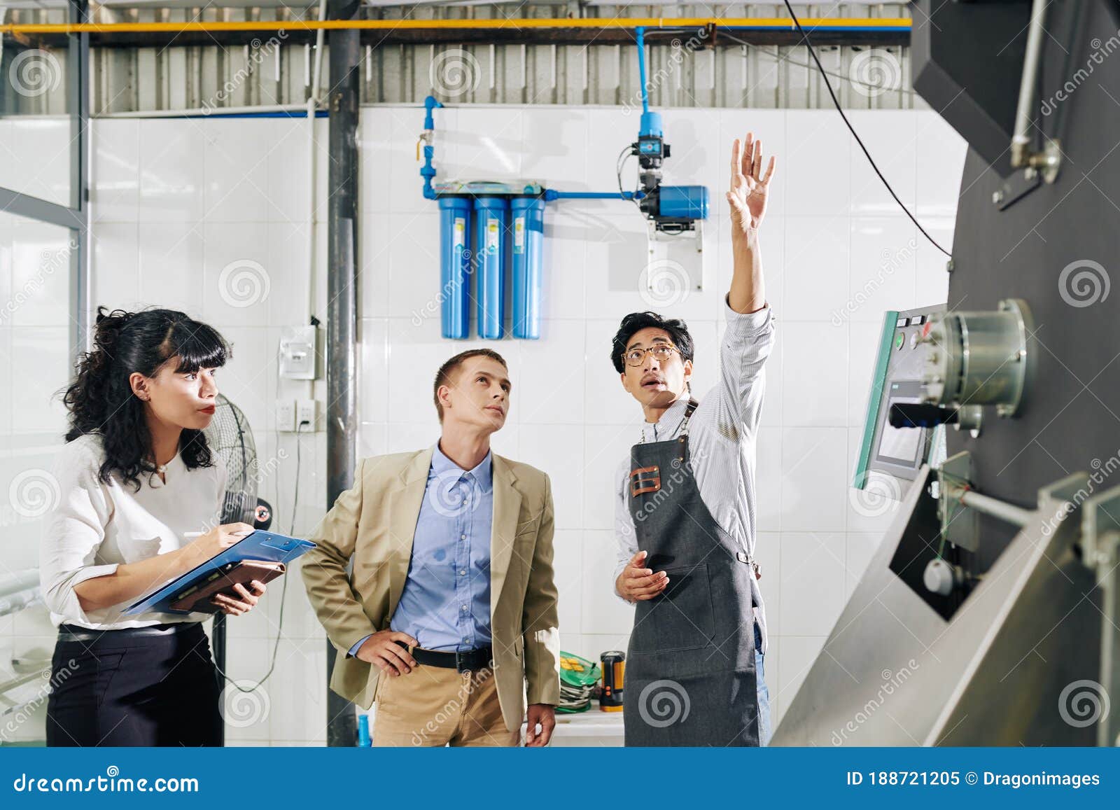 Inspectors Checking Coffee Roastery Stock Image - Image of female ...