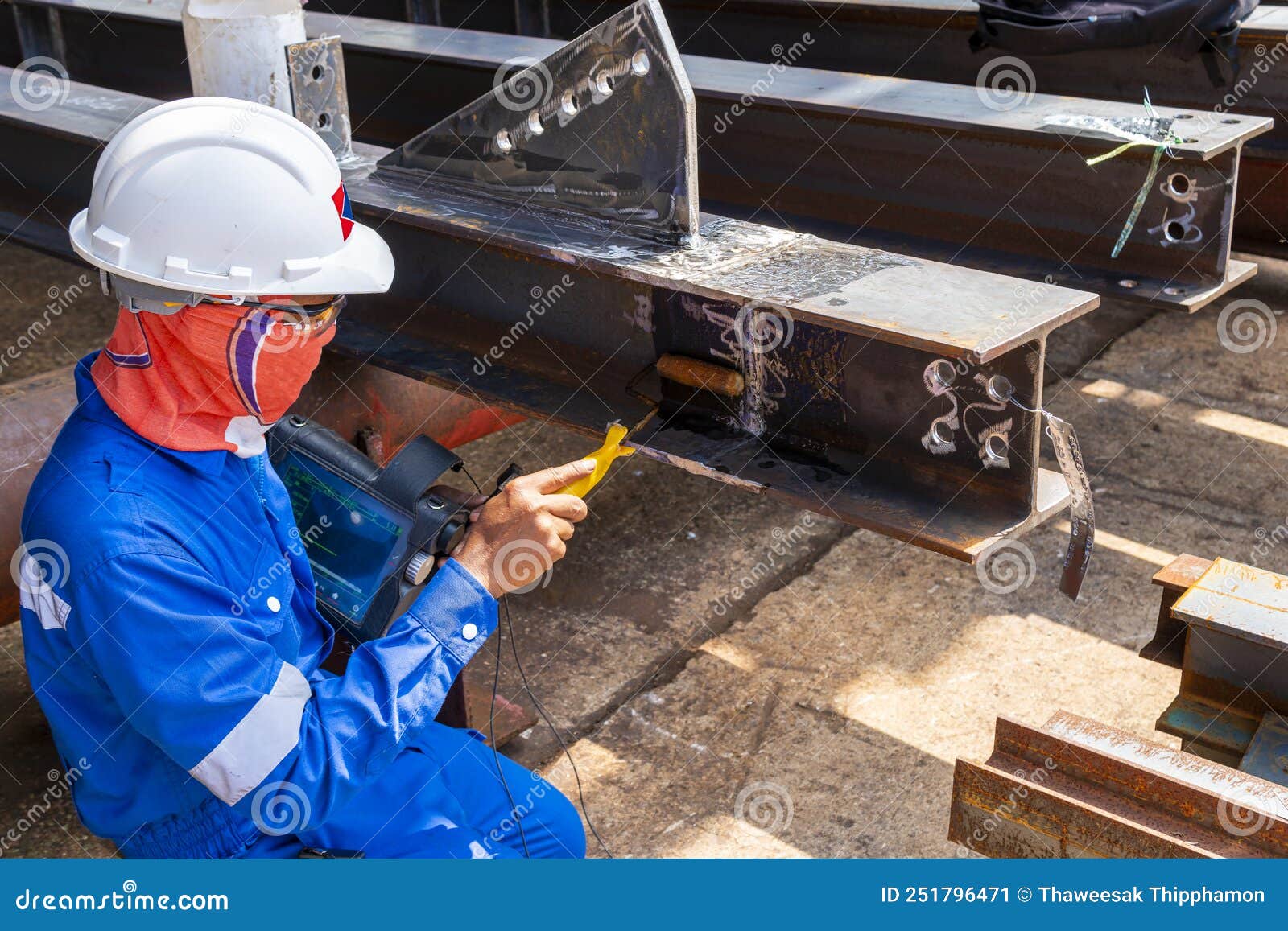 Inspectors are Prepared the Surface before Testing with the Process ...