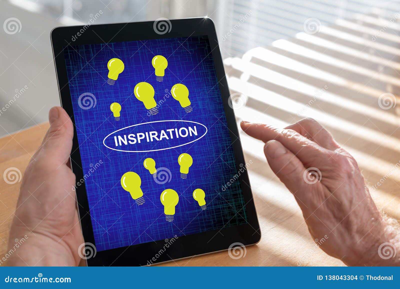 Inspiration Concept on a Tablet Stock Photo - Image of solution ...
