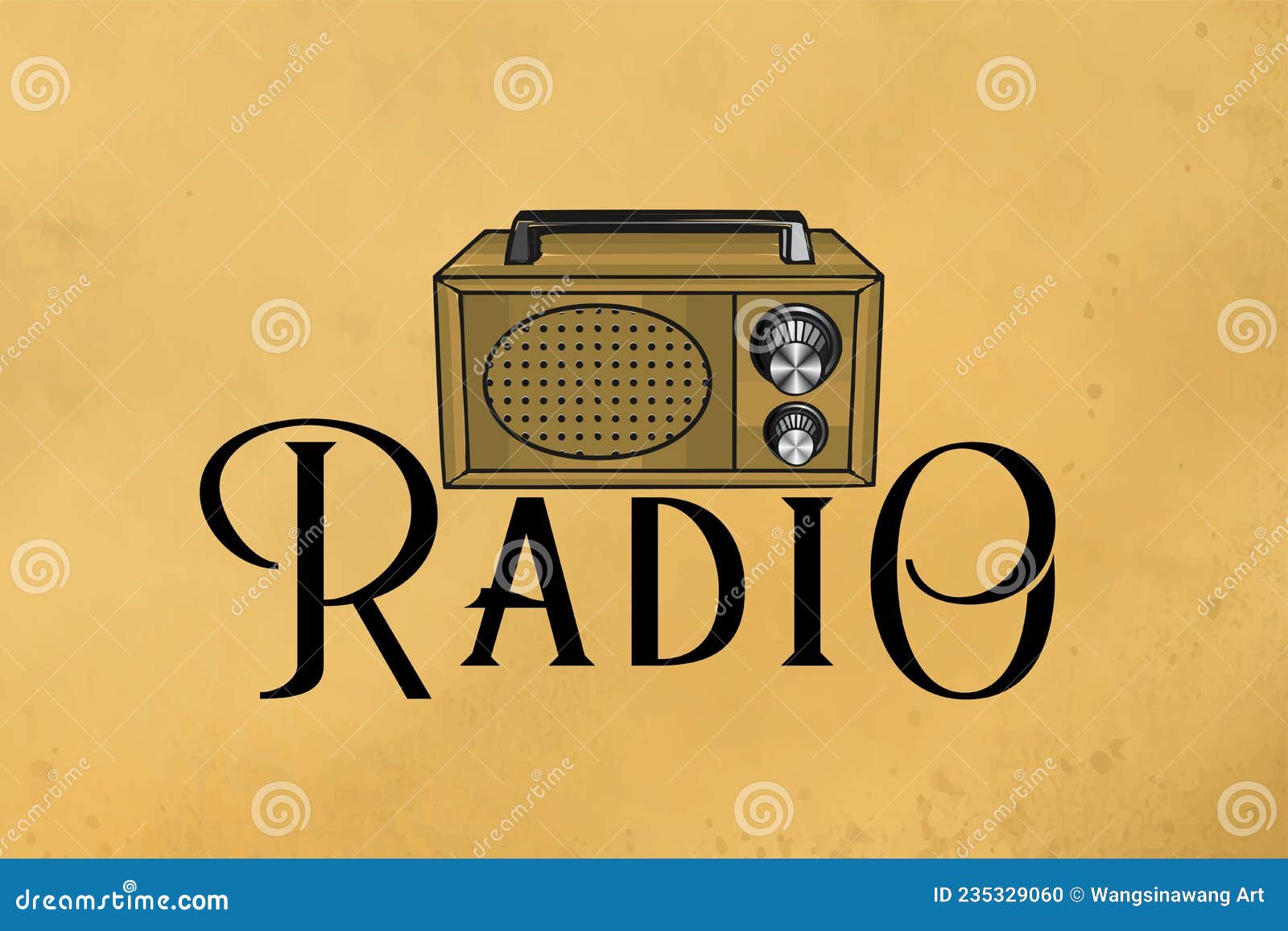Inspiration De Conception De Logos Radio Anciens Illustration de ...