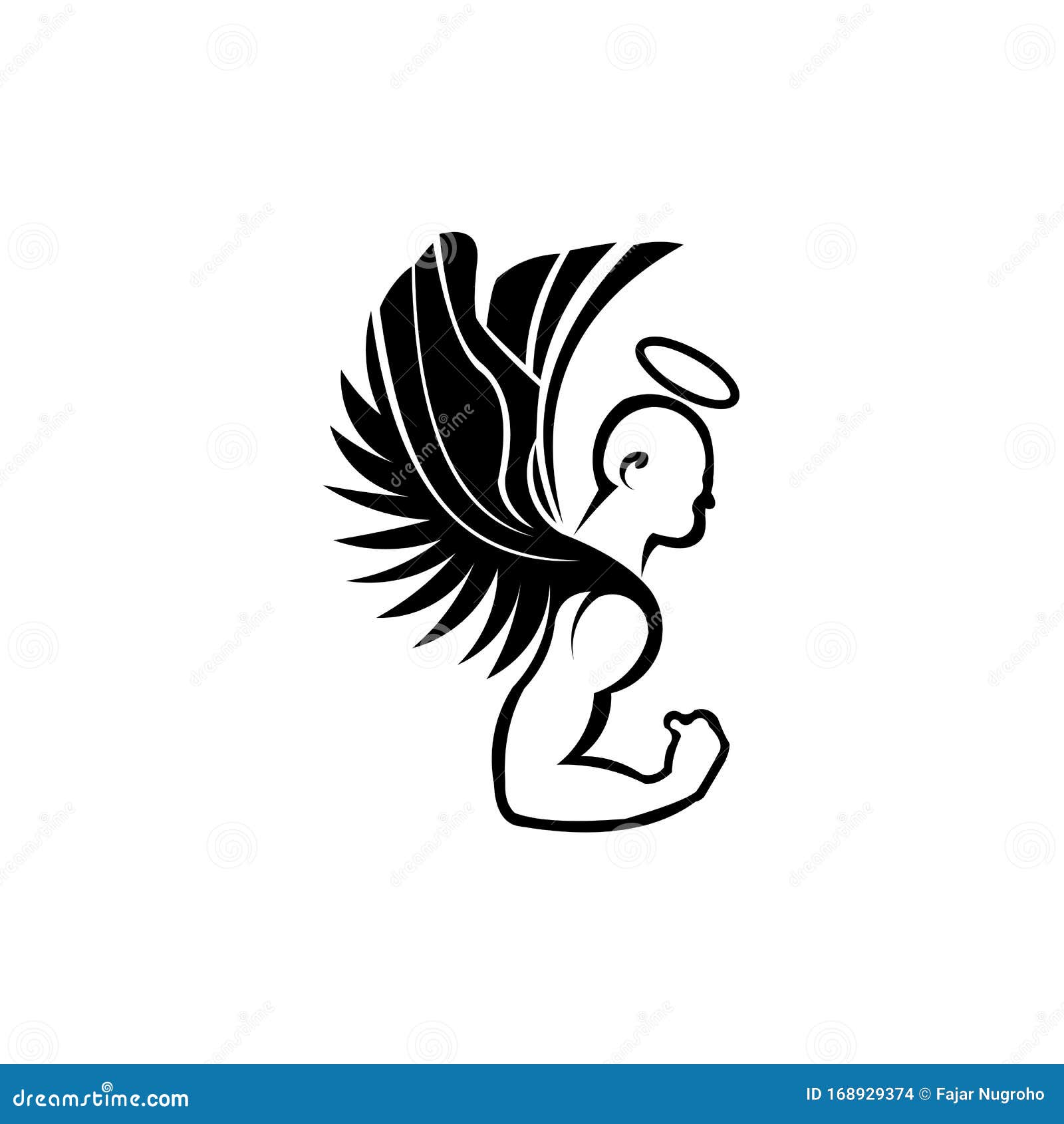 Angel Winged Man Logo Vector Stock Vector - Illustration of emblem ...