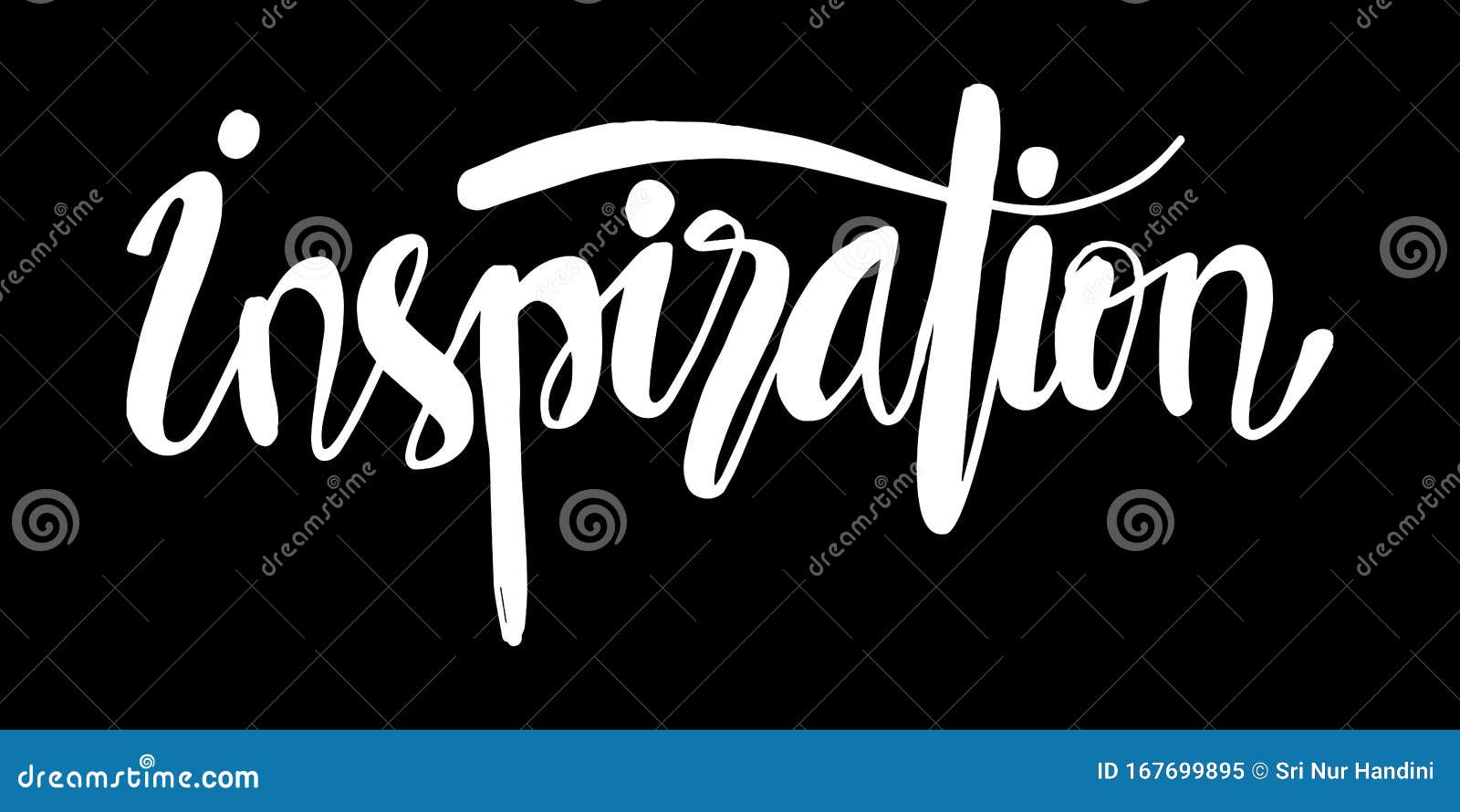Inspiration. Hand Lettering Calligraphy Stock Vector - Illustration of ...