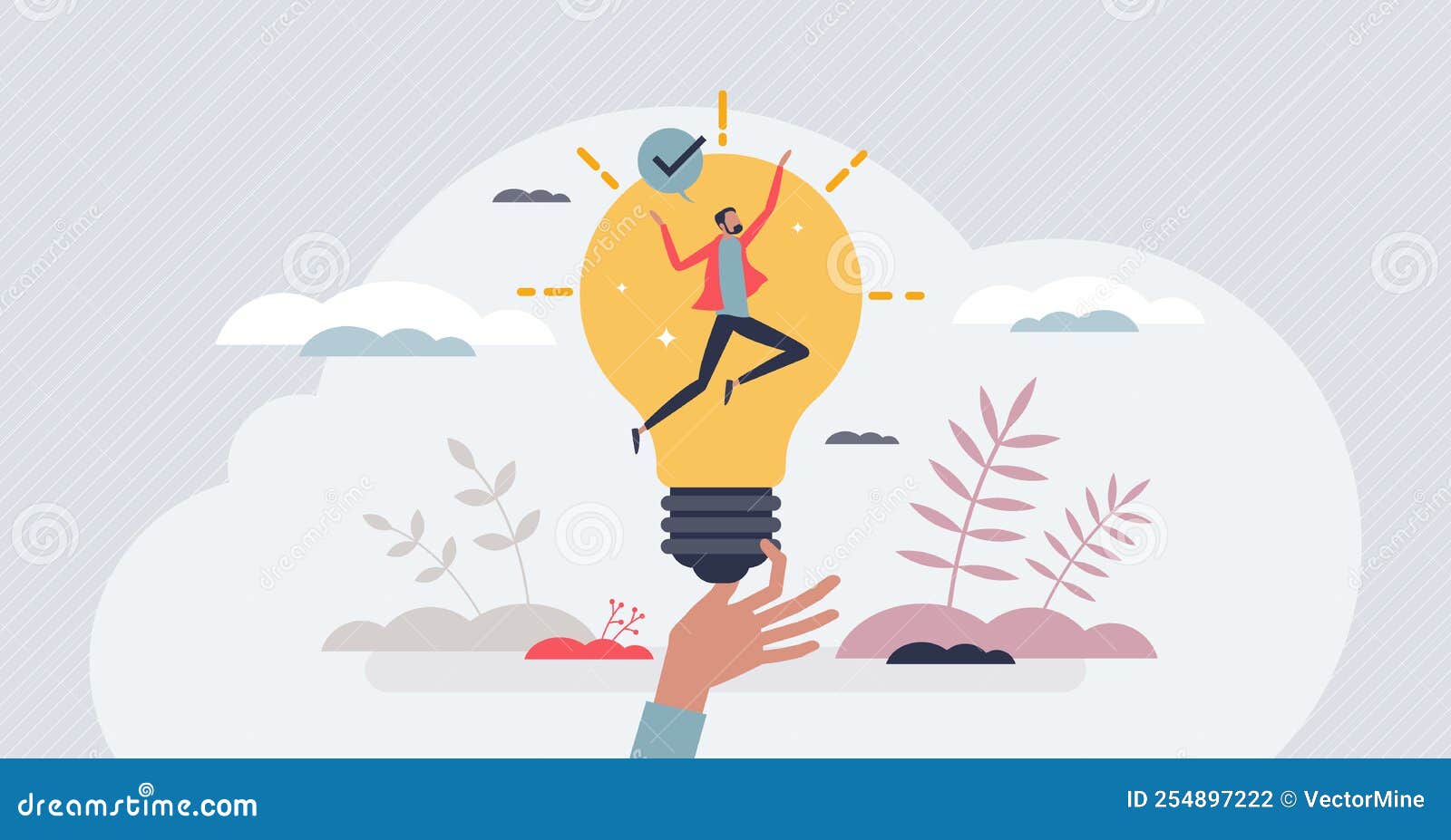 Inspiration Idea and Creative Invention Breakthrough Tiny Person ...