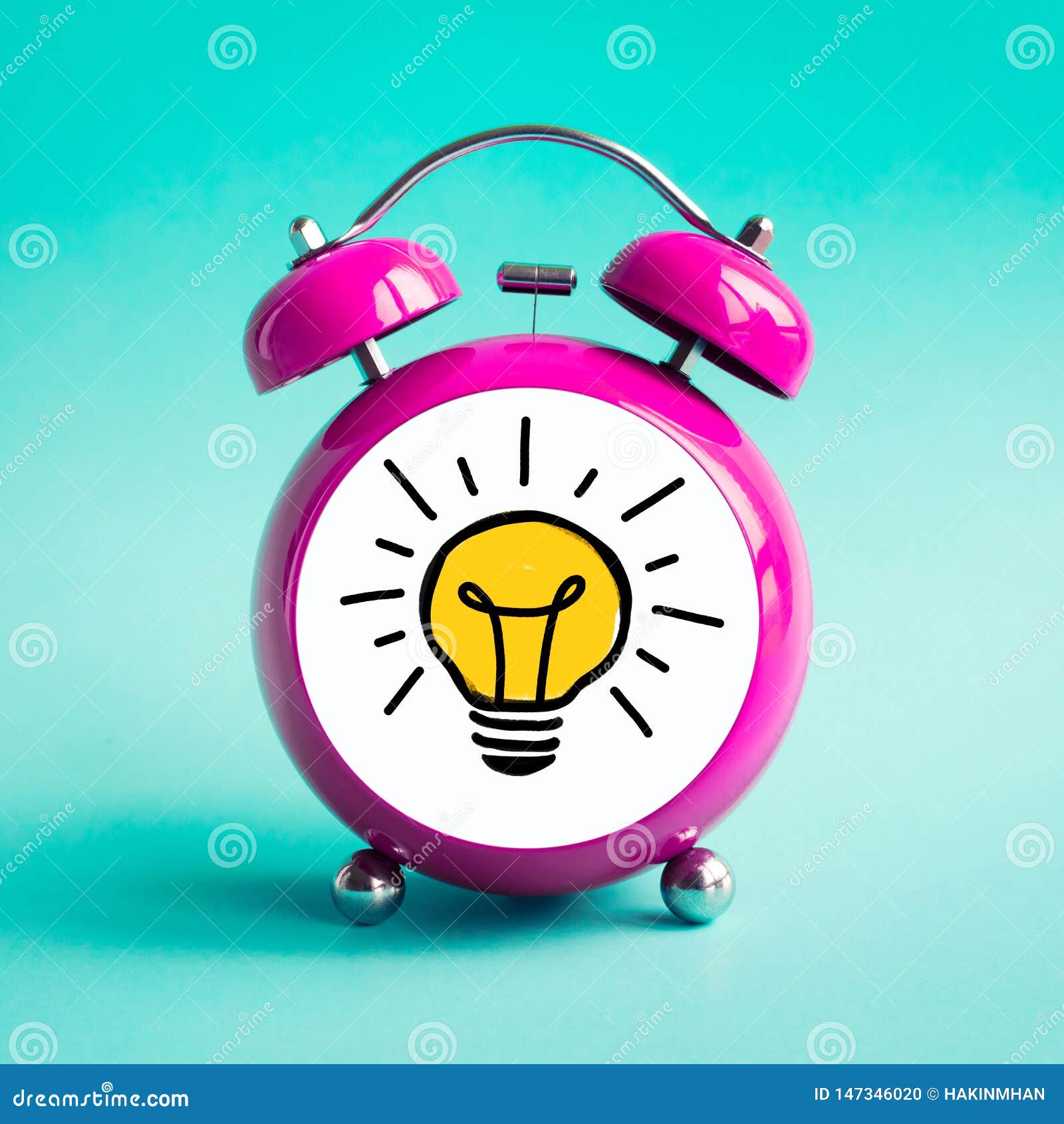 Time,dateline And Teamwork Concepts With Group Of Lightbulb And Alarm ...