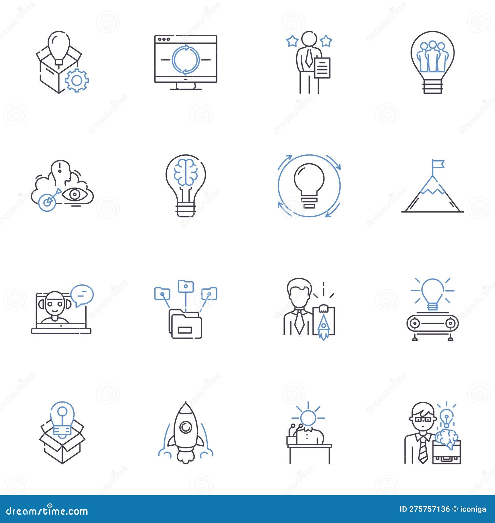 Inspiration Initiation Line Icons Collection. Spark, Motivation ... Inspiration Initiation Line Icons Collection. Spark, Motivation ...