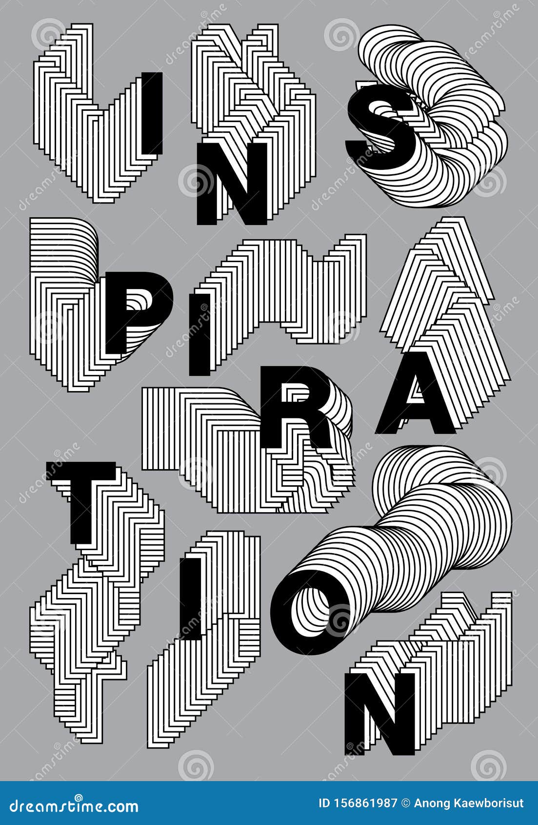 Layered Alphabet. Yellow Shades Artistic Font. Isolated English ...