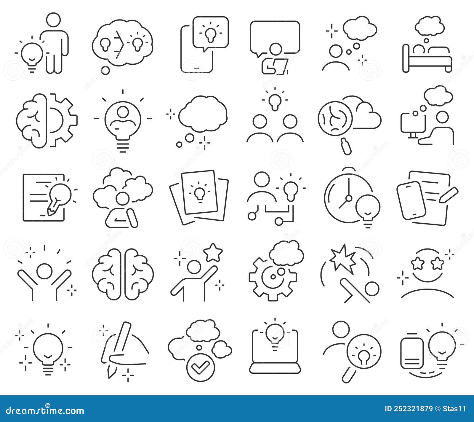 Inspiration Line Icons Collection. Thin Outline Icons Pack Stock Vector ...