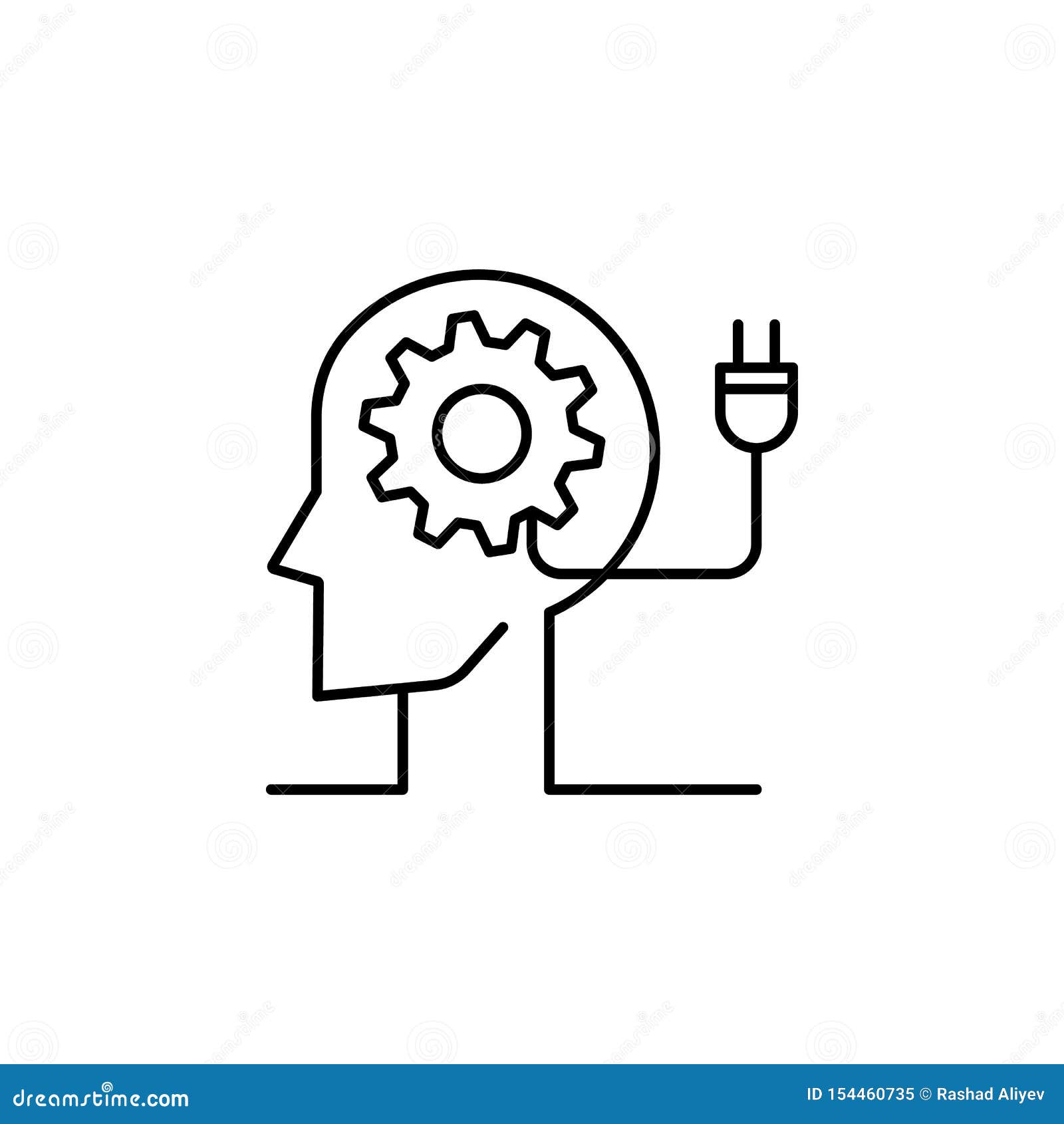 Inspiration, Mind, Gear, Man Icon. Element of Concentration Line Icon ...
