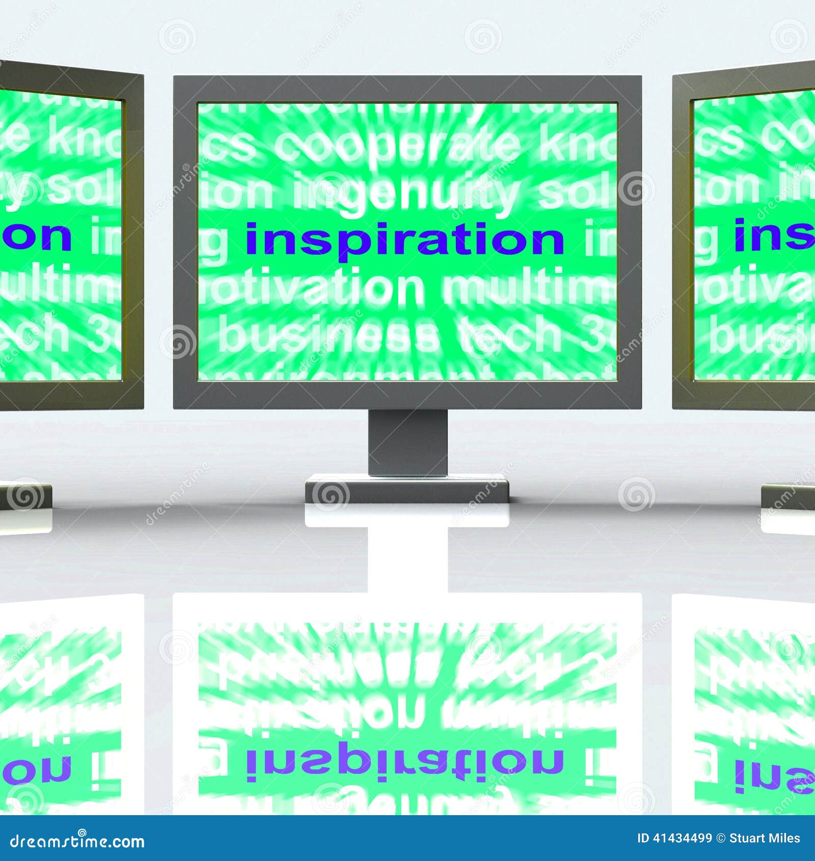 Inspiration Monitors Shows New and Original Ideas Stock Illustration ...