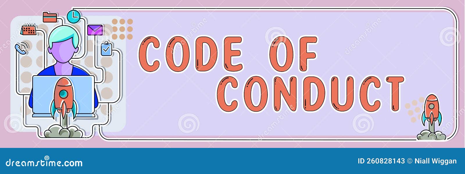 Text Showing Inspiration Code of Conduct. Business Idea Set of ...
