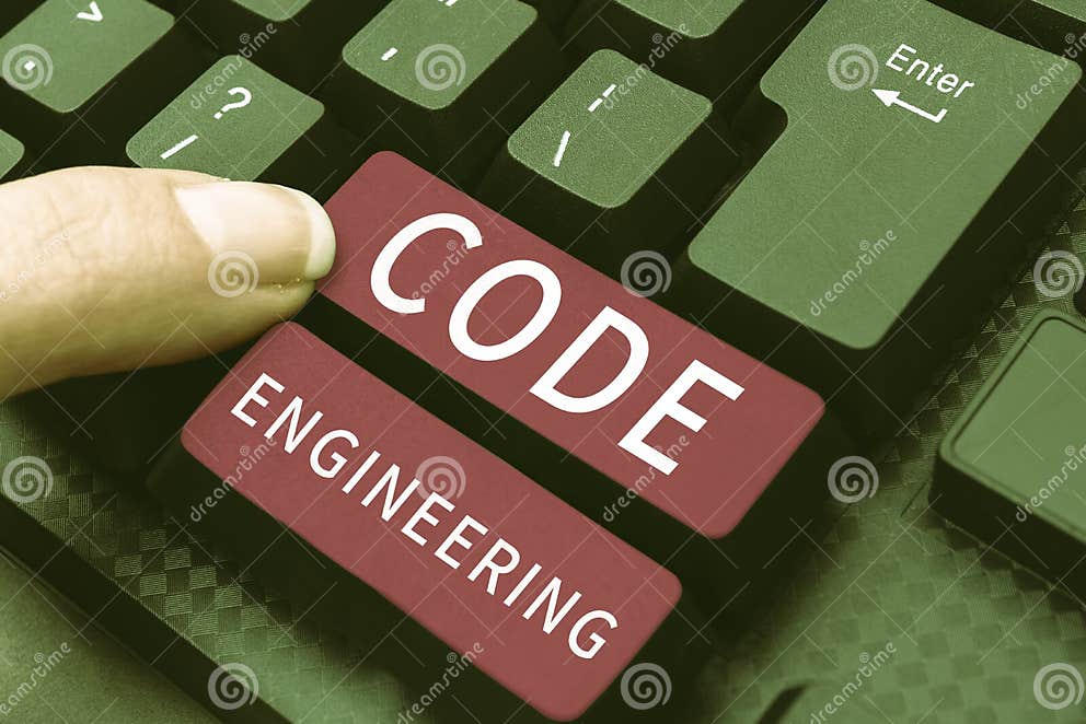 Text Sign Showing Code Engineering. Word for Application of Engineering ...