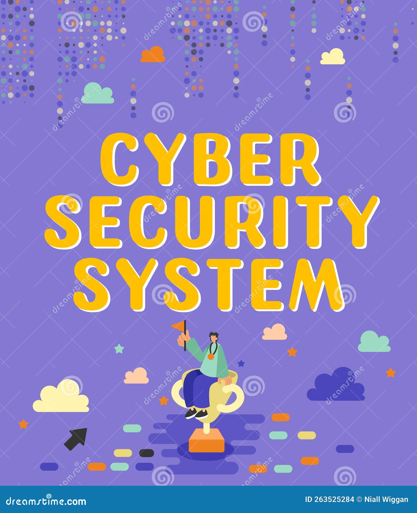 Conceptual Display Cyber Security System. Business Concept Techniques ...