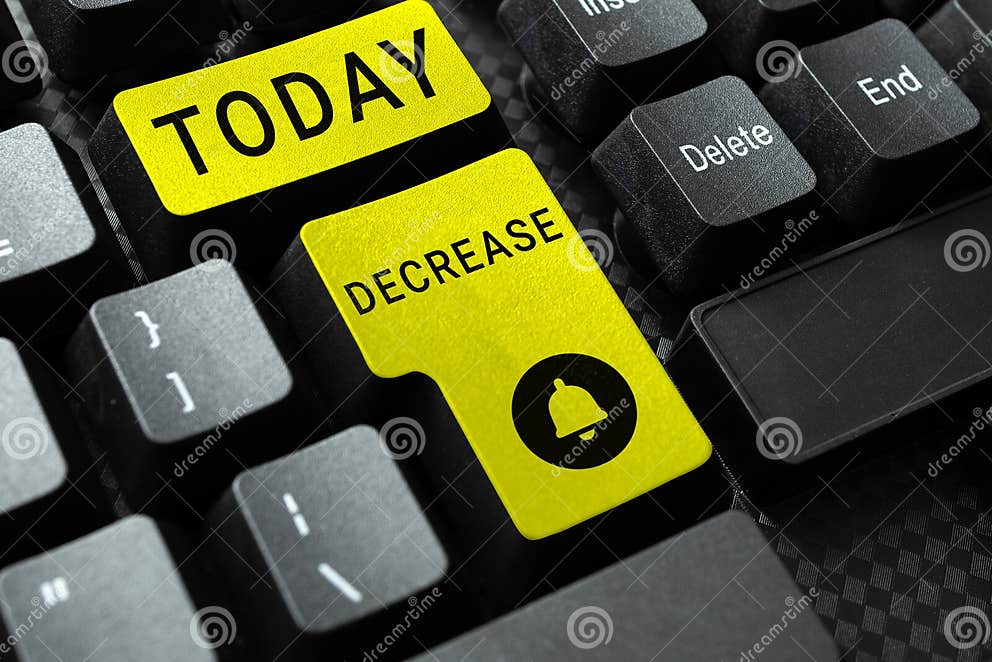 Text Showing Inspiration Decrease. Business Idea Make or Become Smaller or Fewer in Size Amount ...