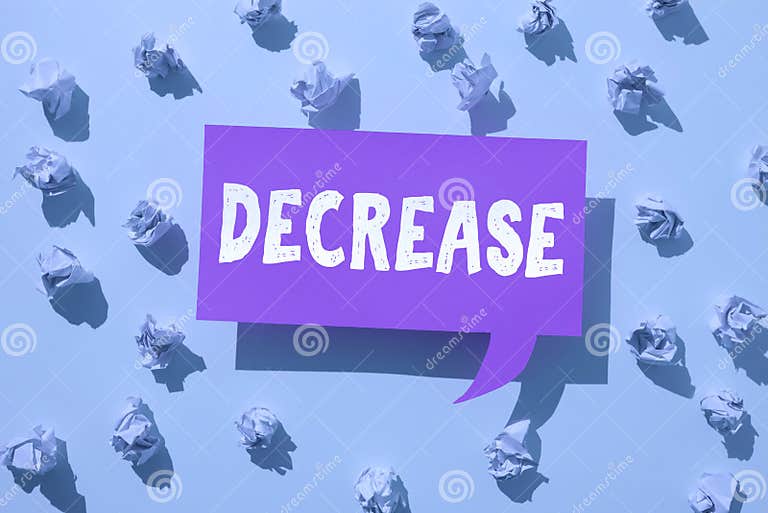 Inspiration Showing Sign Decrease. Conceptual Photo Make or Become Smaller or Fewer in Size ...