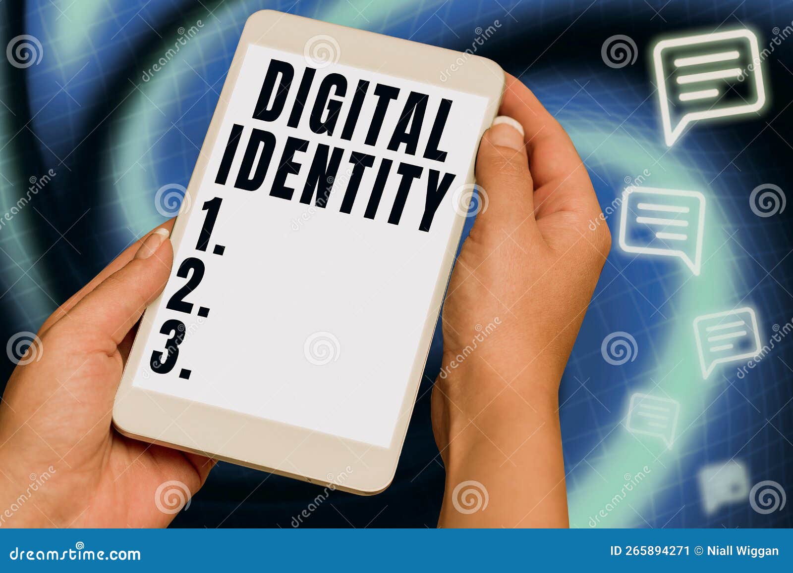 Text Caption Presenting Digital Identity. Concept Meaning Networked ...